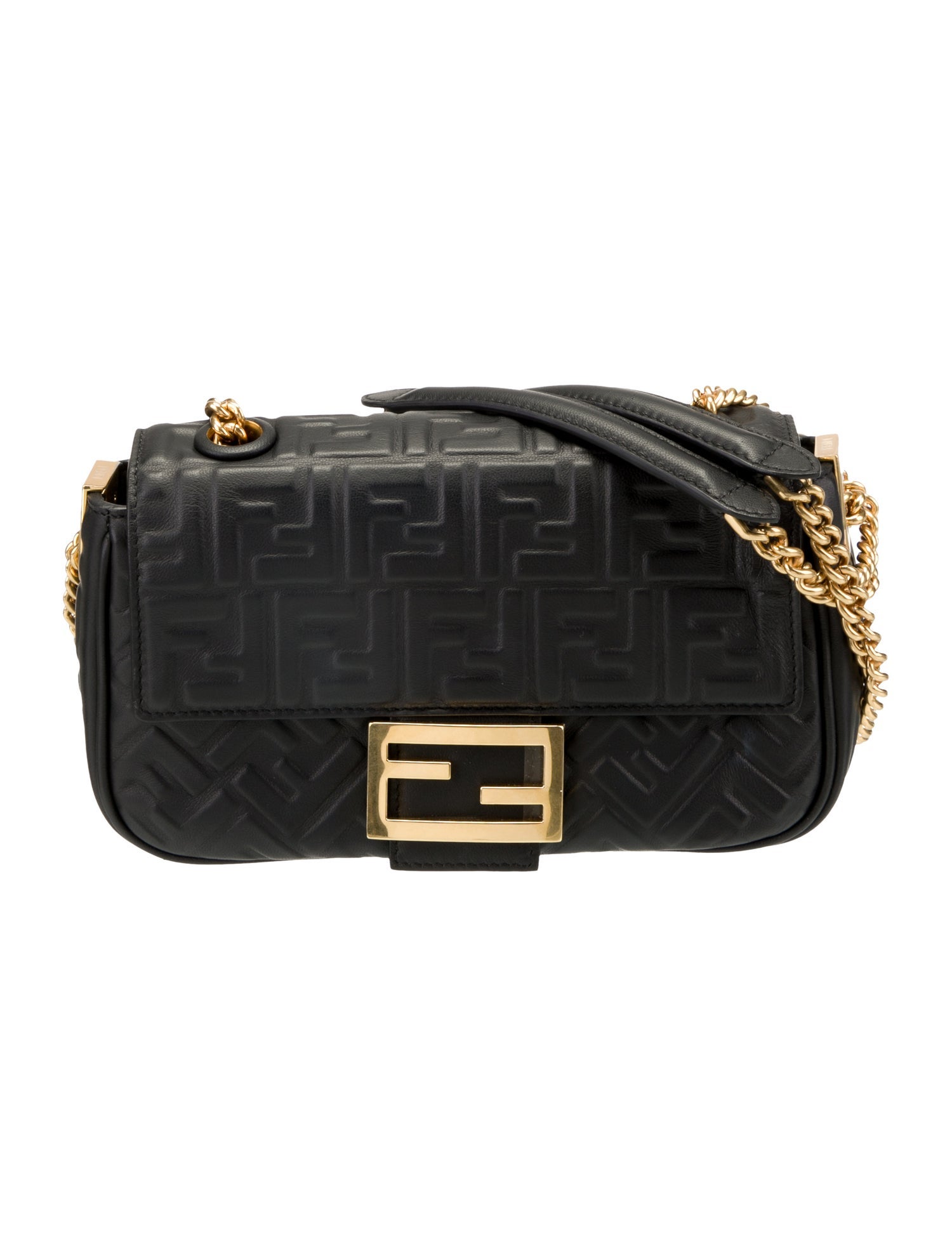 Fendi Zucca FF Midi Baguette 2021 - Black Shoulder Bags, Handbags ...