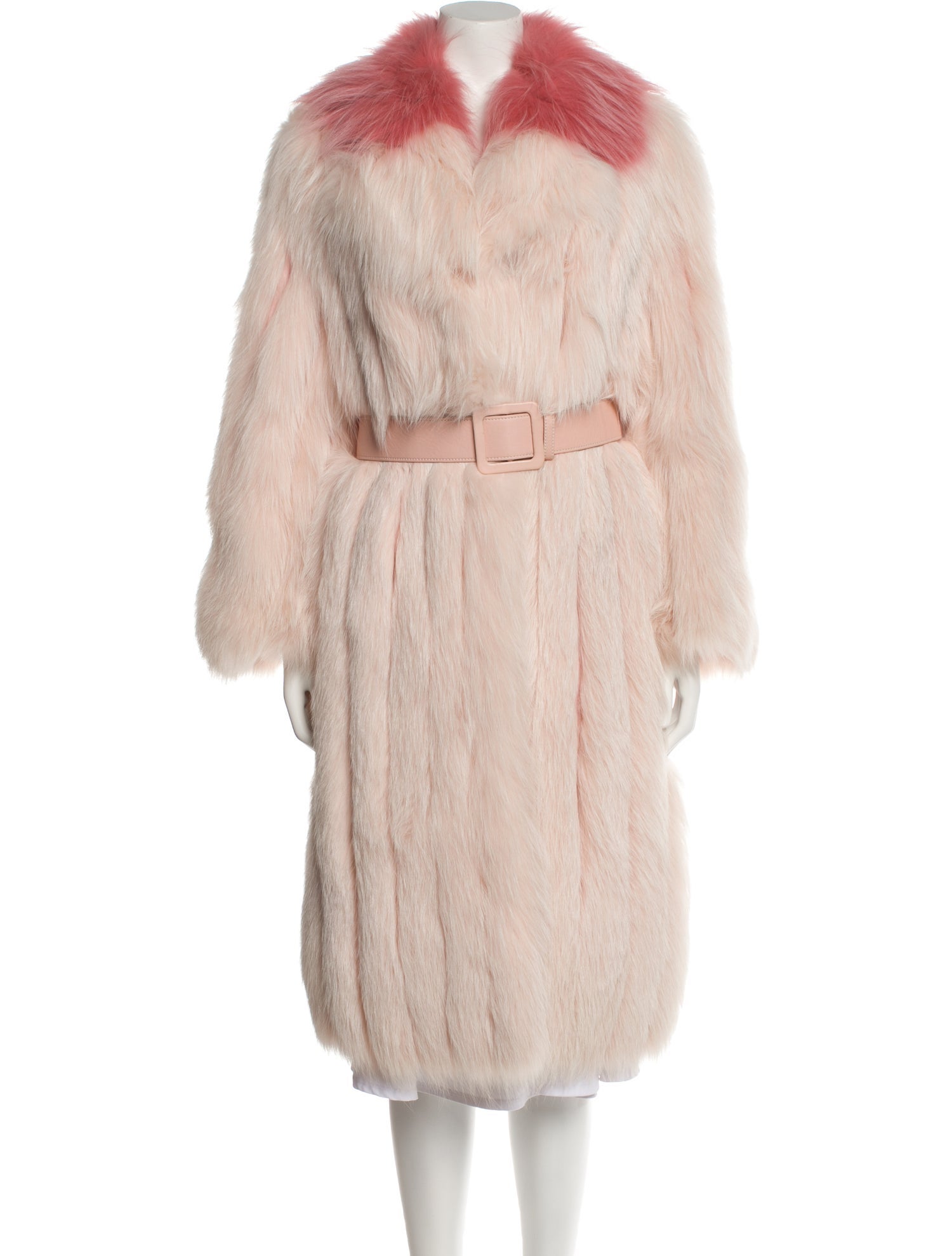 Fendi Fox Colorblock Pattern Fur Coat - Pink Coats, Clothing ...