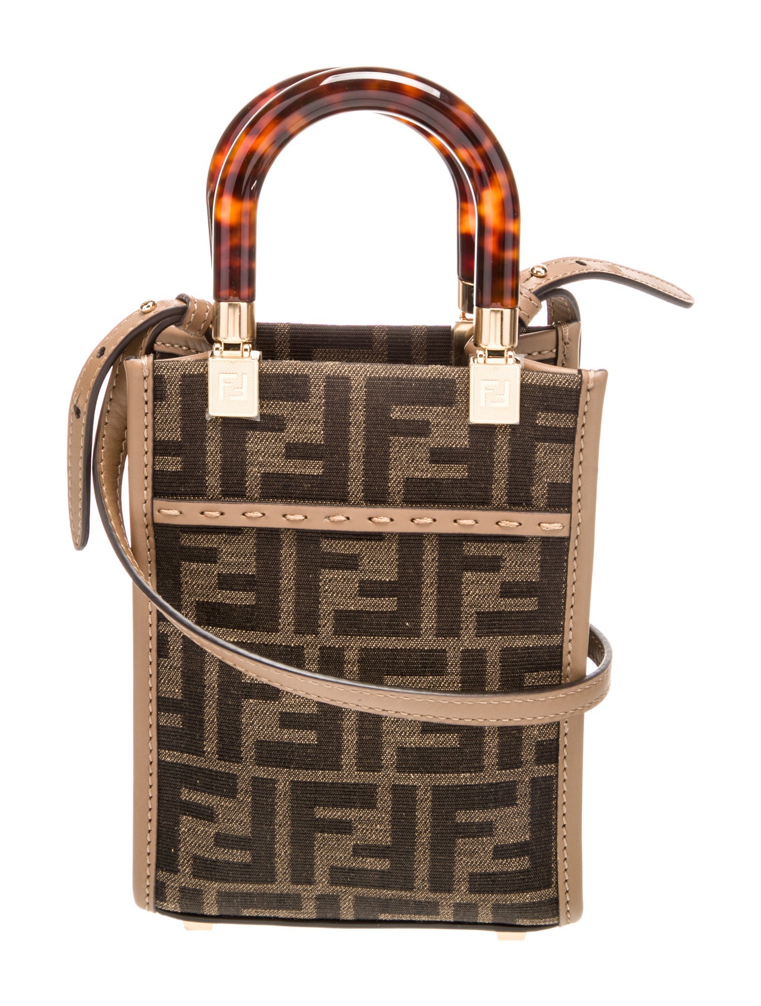 Fendi Zucca FF Sunshine Mini - Brown Mini Bags, Handbags - FEN357813 ...