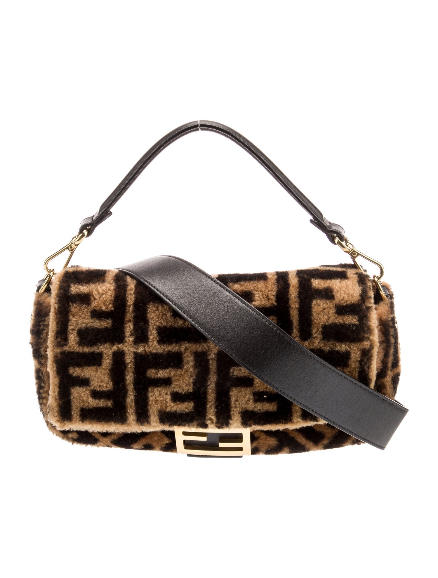 Fendi Zucca FF Baguette - Brown Shoulder Bags, Handbags - FEN358480 ...