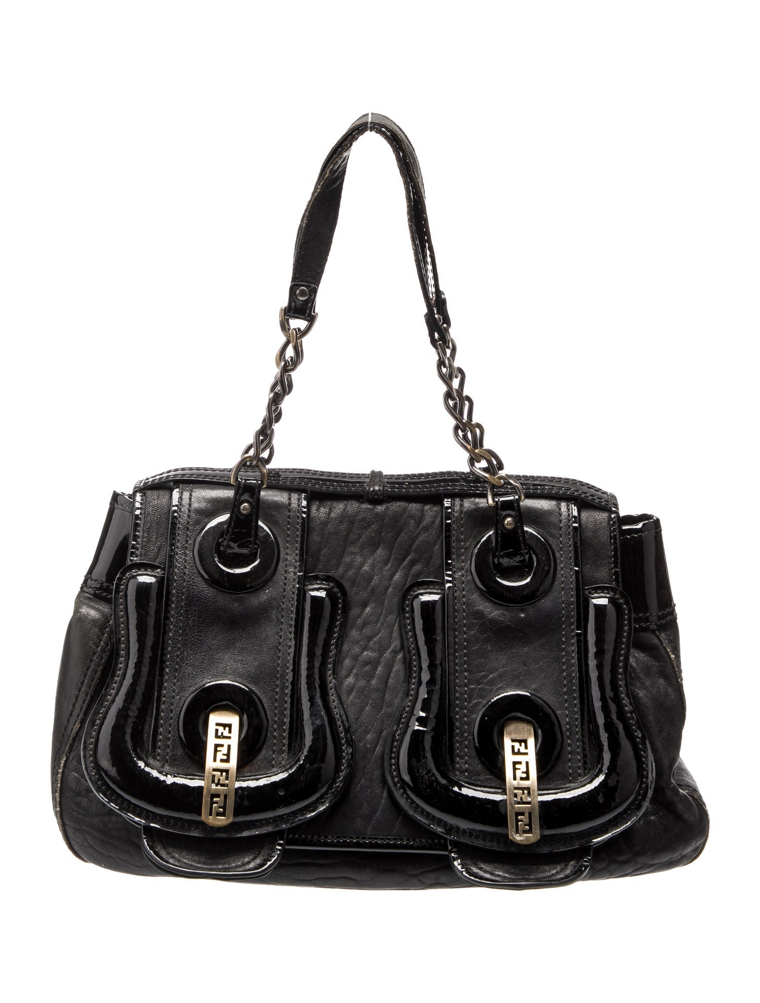 Fendi Leather Top Handle Bag - Black Handle Bags, Handbags - FEN358545 ...