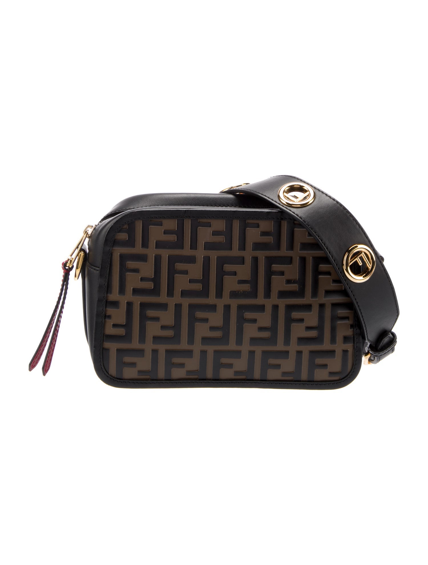 Fendi Zucca FF Messenger Bag - Black Crossbody Bags, Handbags ...