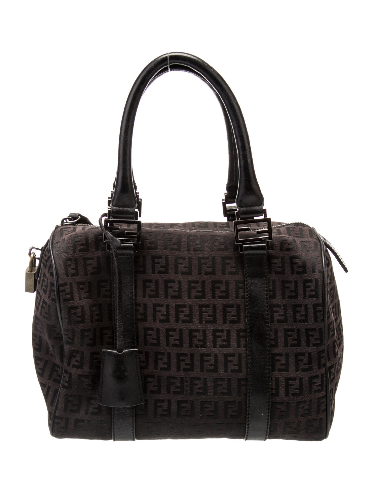 Fendi Zucchino FF Boston Vintage - Black Handle Bags, Handbags ...