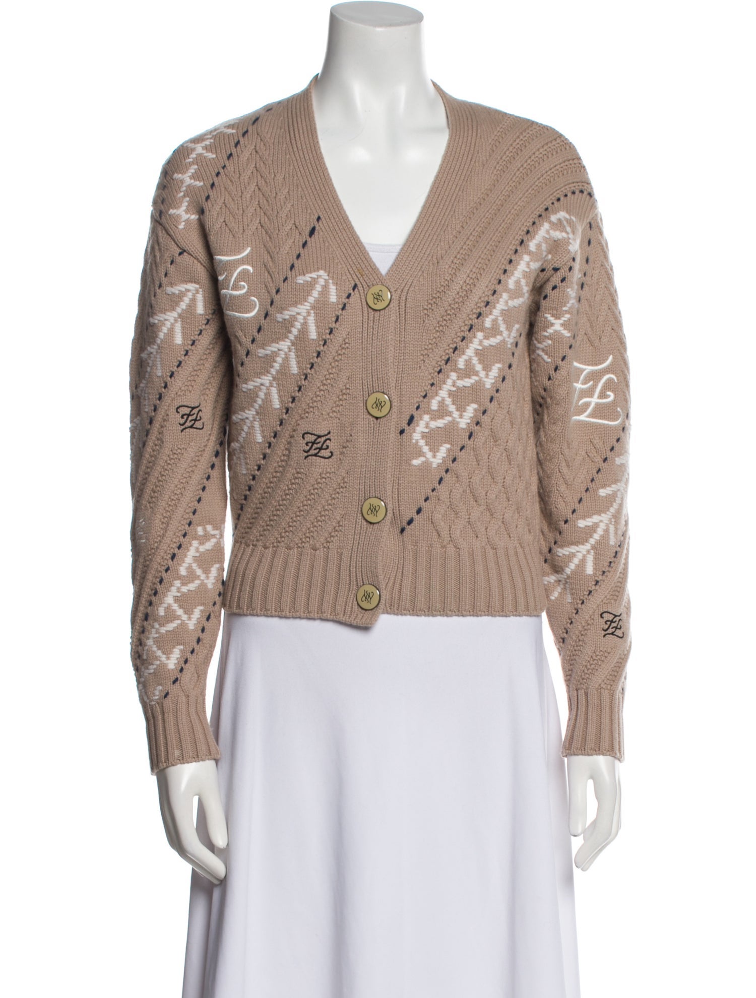 Fendi Wool Printed Sweater - Neutrals Knitwear, Clothing - FEN360915 ...