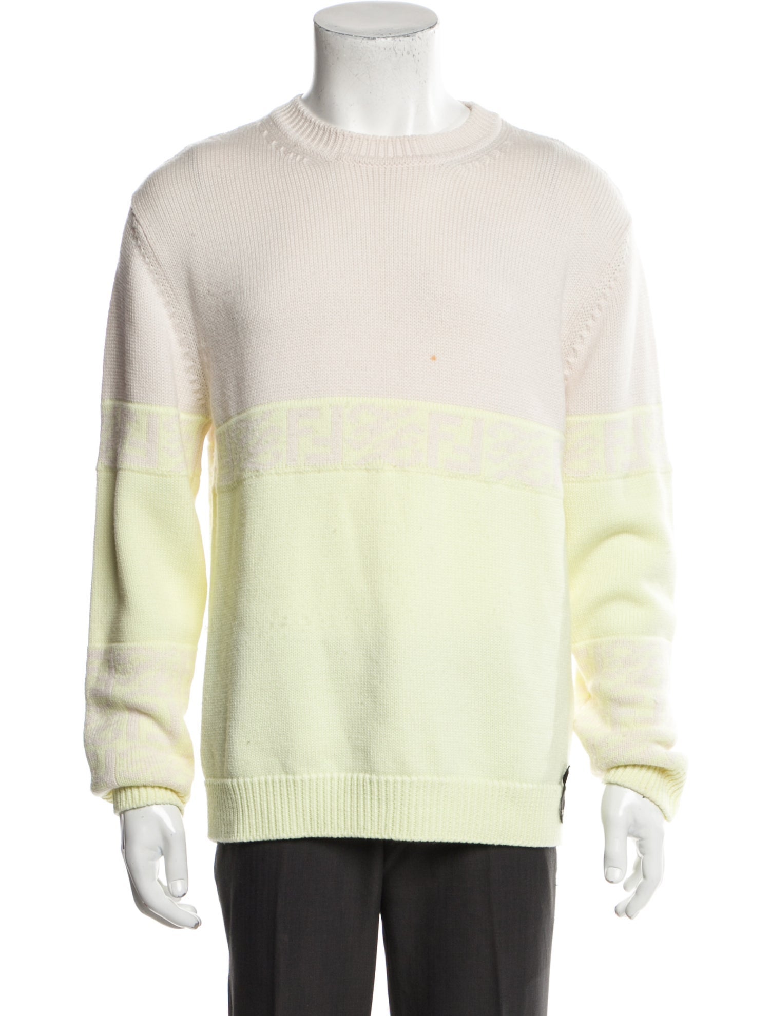 Fendi Wool Crew Neck Pullover - Neutrals Sweaters, Clothing - FEN361526 ...
