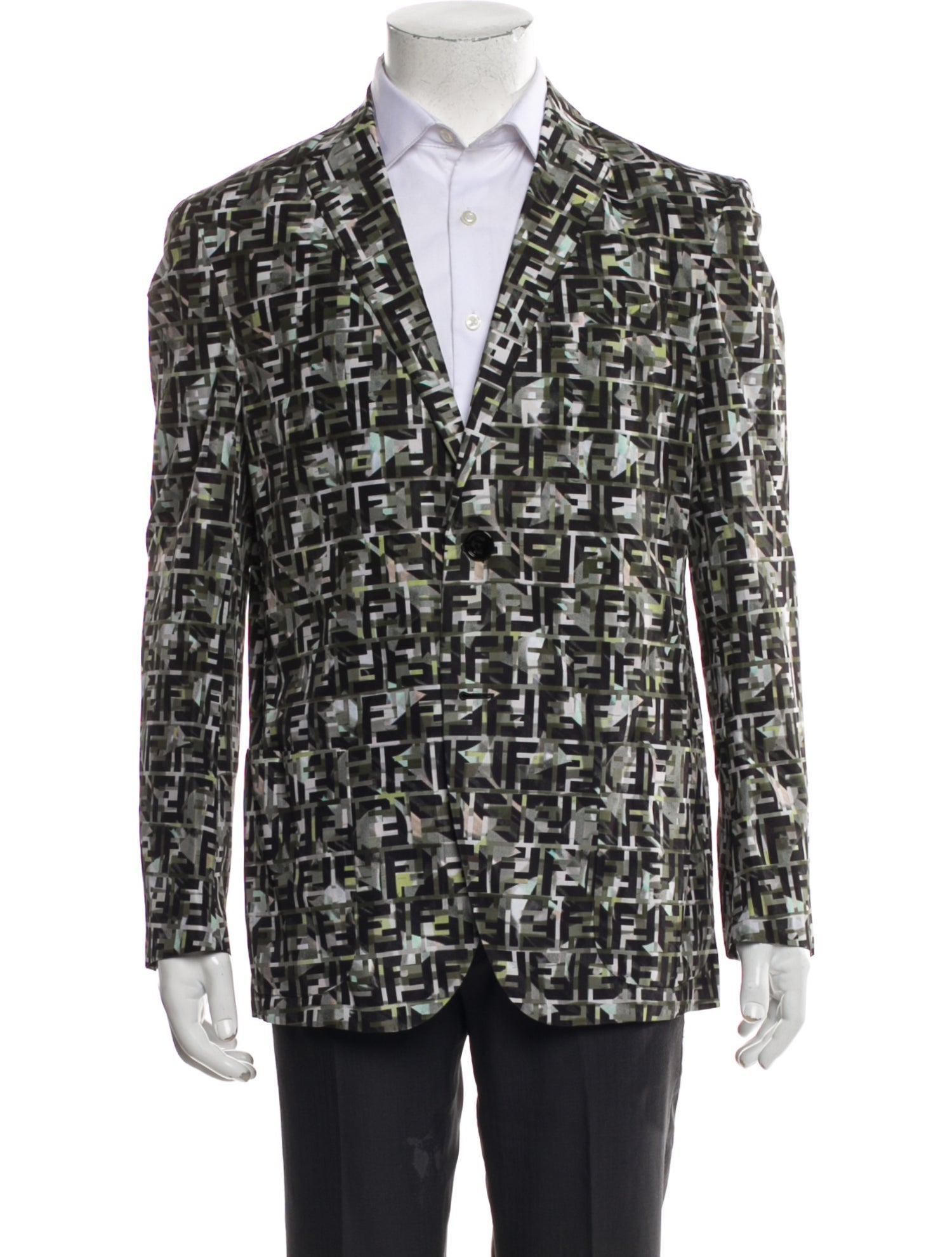 Fendi Printed Sport Coat - Green Suiting, Clothing - FEN362355 | The ...