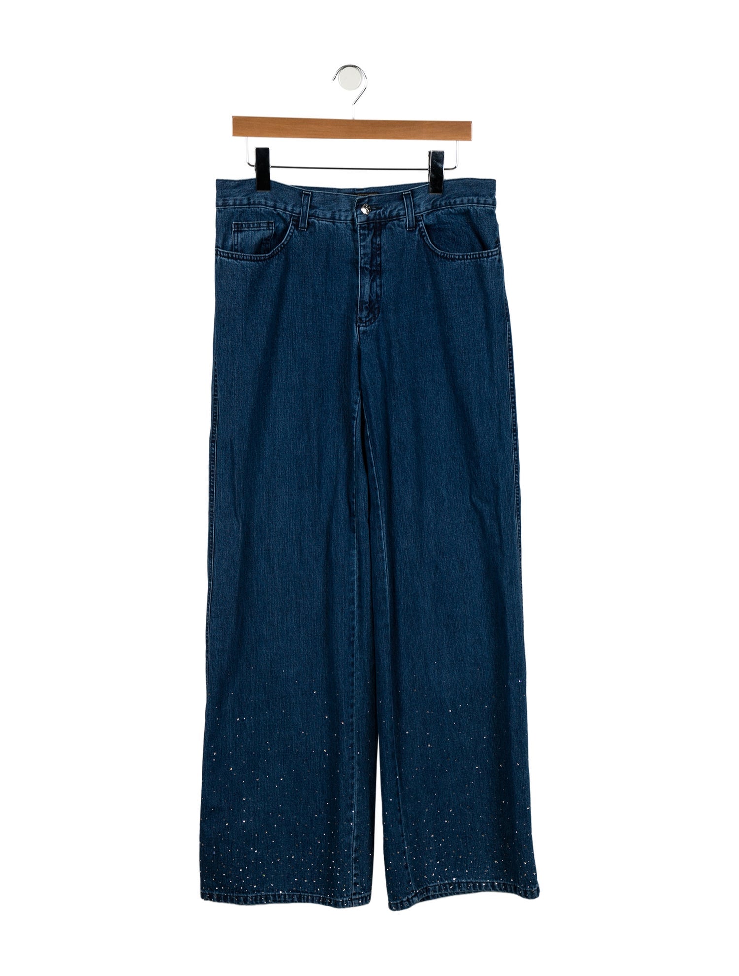 Fendi Mid-Rise Wide Leg Jeans - Blue, 10" Rise Jeans, Clothing ...