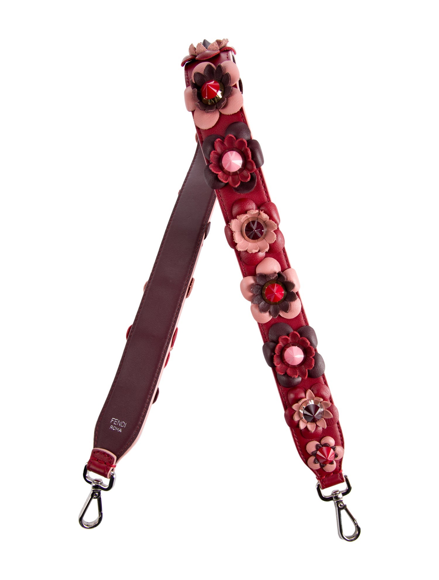 Fendi Leather Floral Bag Strap - Red Bag Accessories, Accessories ...