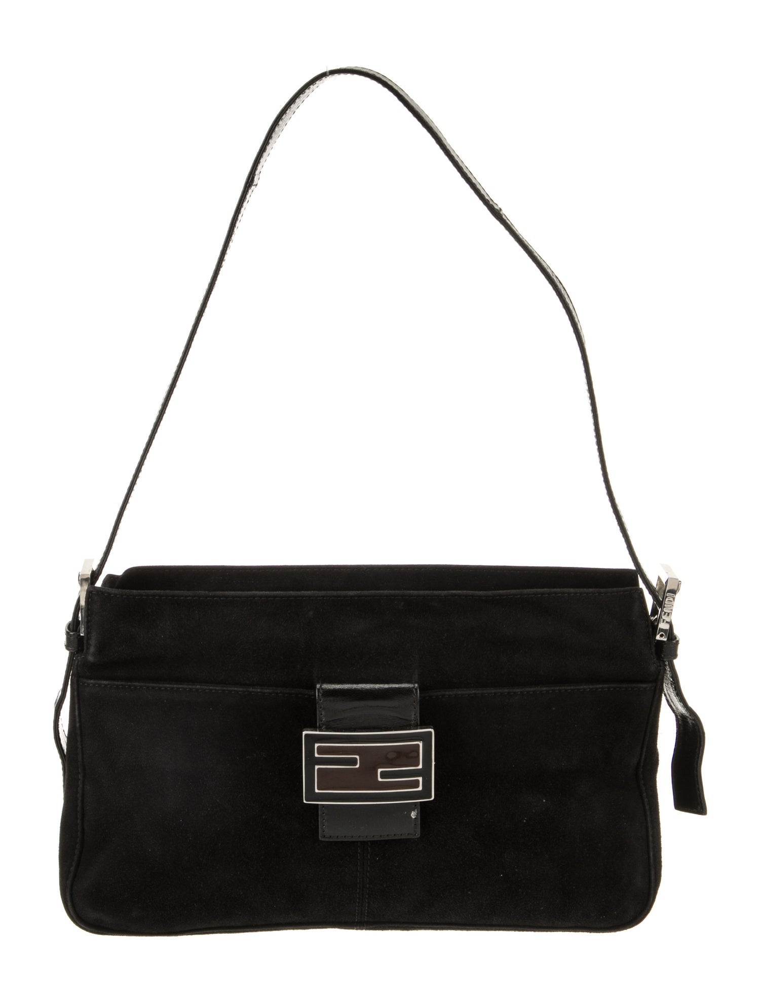 Fendi Suede Shoulder Bag Vintage - Black Shoulder Bags, Handbags ...