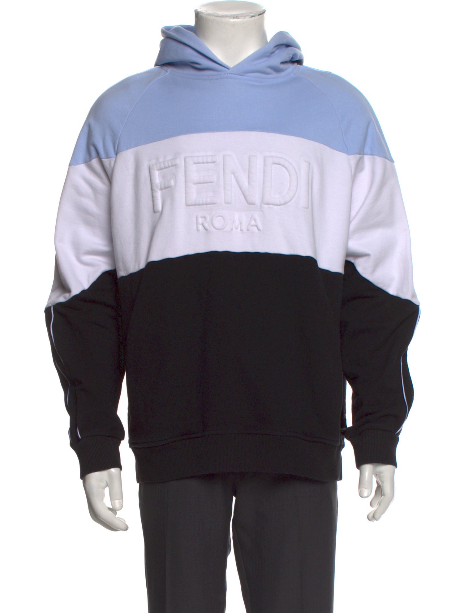 Fendi Zucca FF Logo Colorblock Pattern Hoodie - Black Sweatshirts ...
