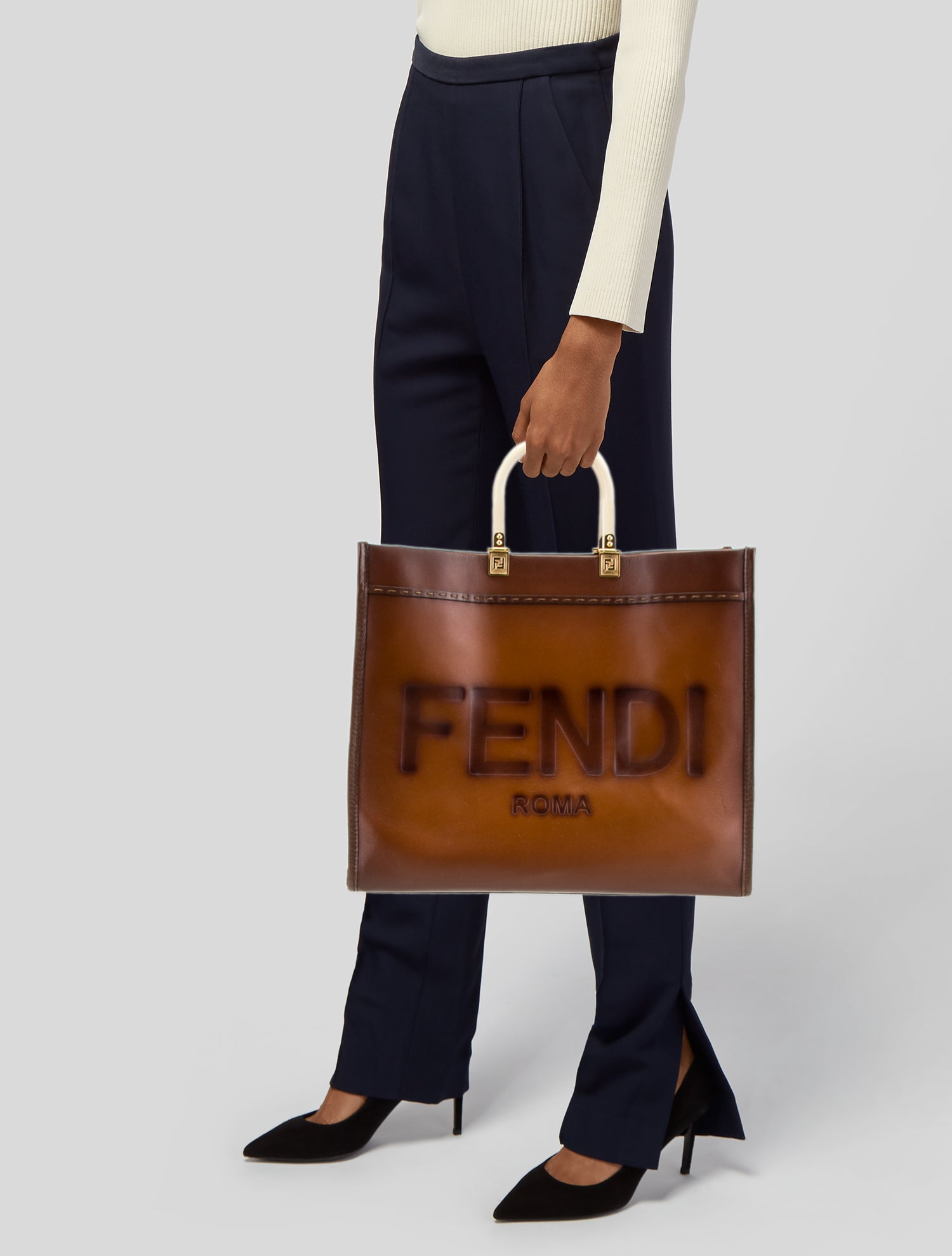 Fendi Leather Tote - Brown Totes, Handbags - FEN357452 | The RealReal