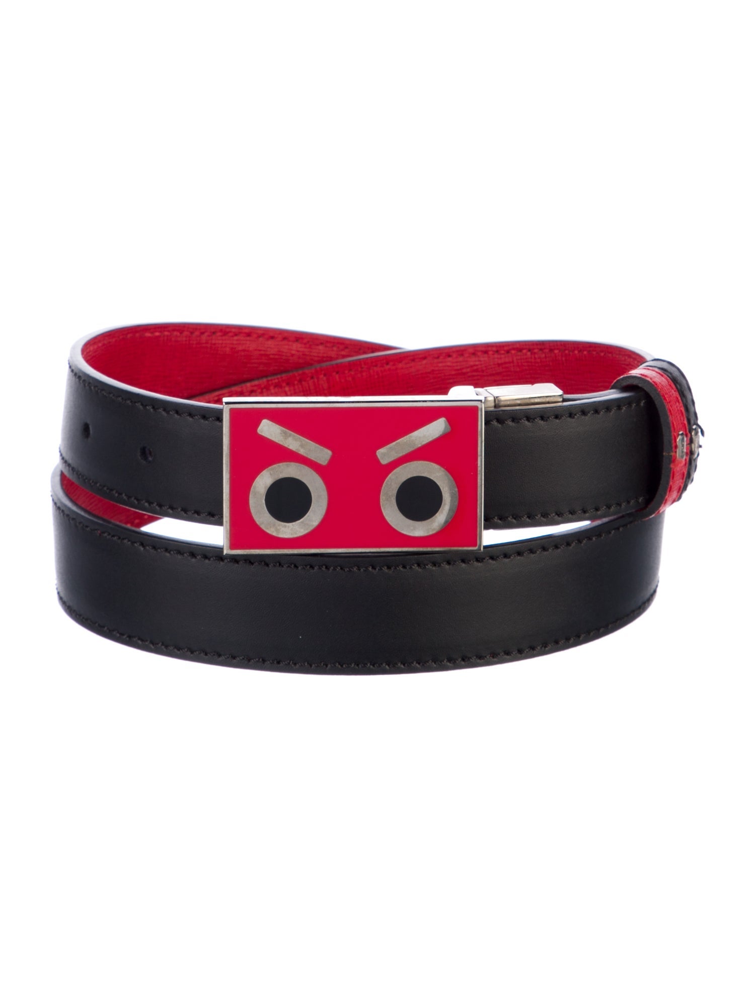 Fendi Monsters Motif Leather Belt - Black Belts, Accessories ...