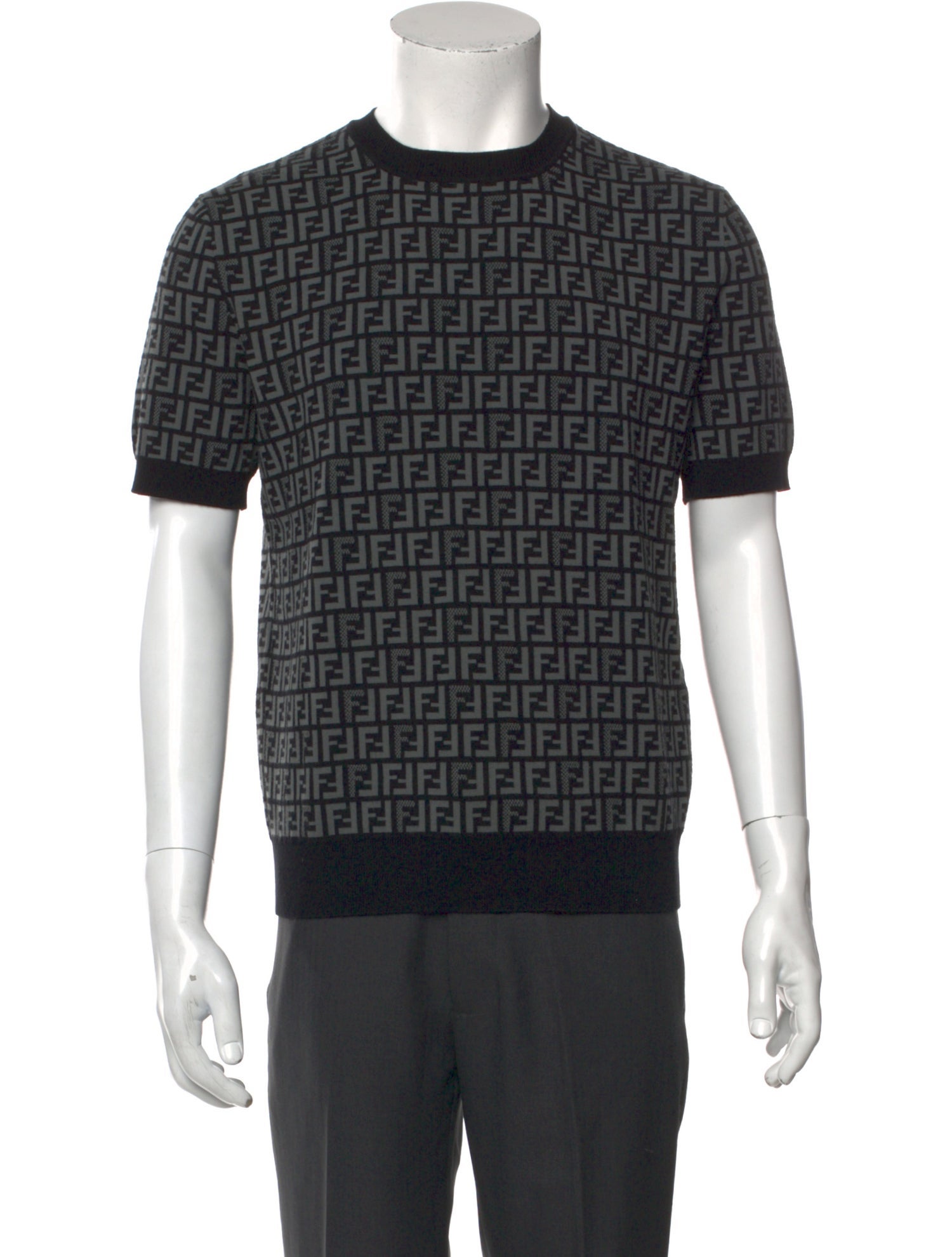 Fendi Zucca FF Logo Printed Pullover - Black Sweaters, Clothing ...