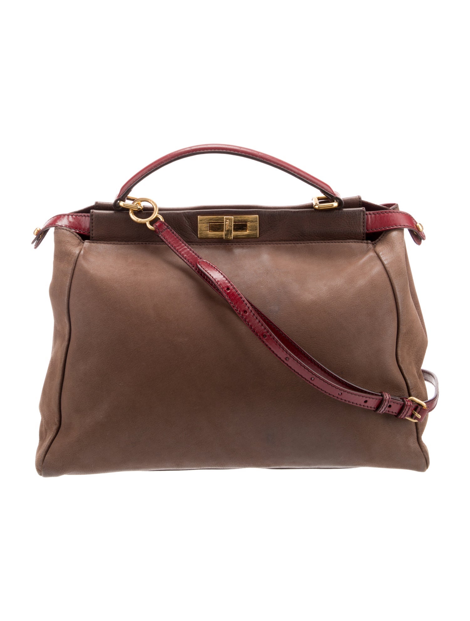 Fendi Leather Peekaboo Large - Brown Handle Bags, Handbags - FEN367352 ...