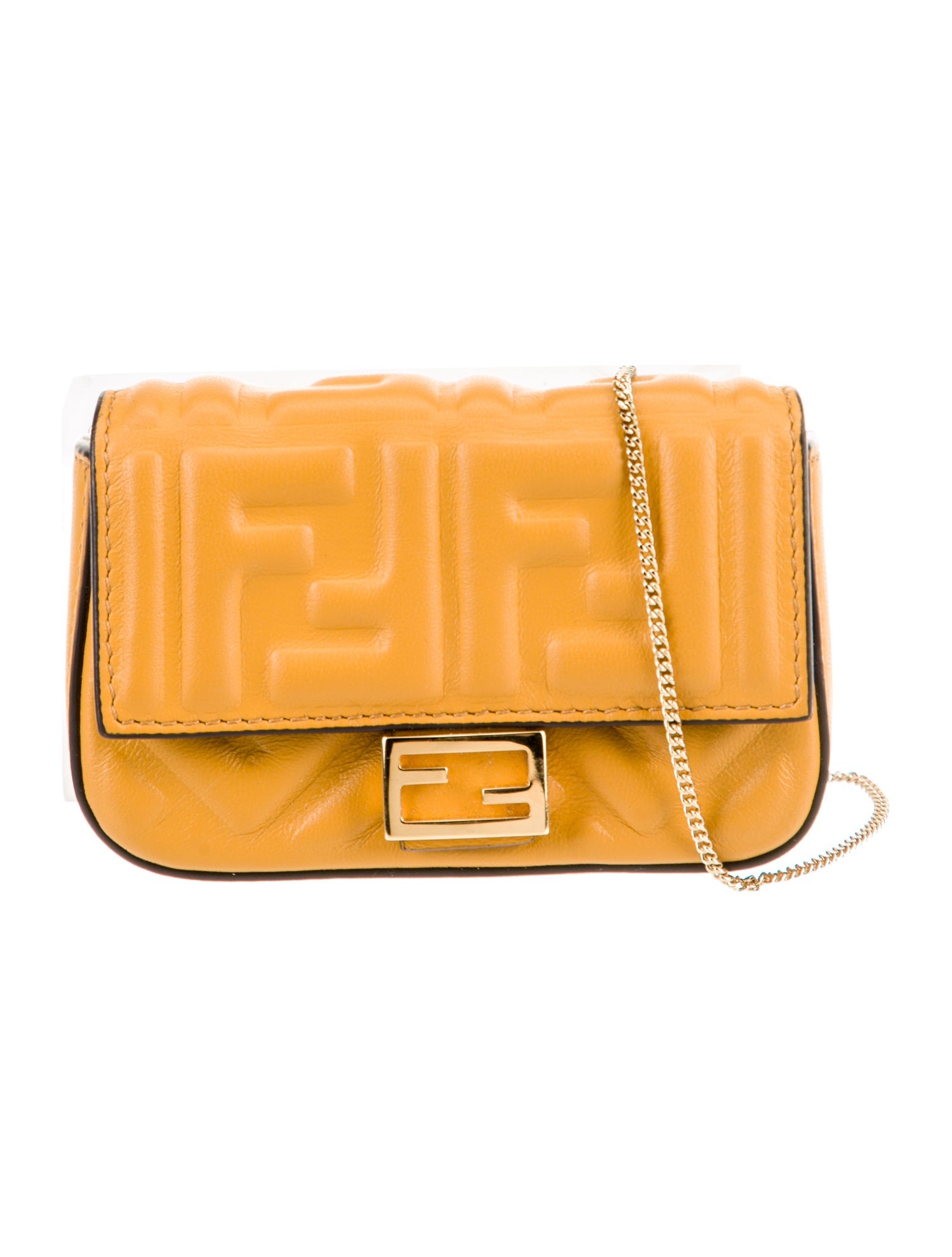 Fendi Zucca FF Baguette Nano 2022 - Yellow Mini Bags, Handbags ...