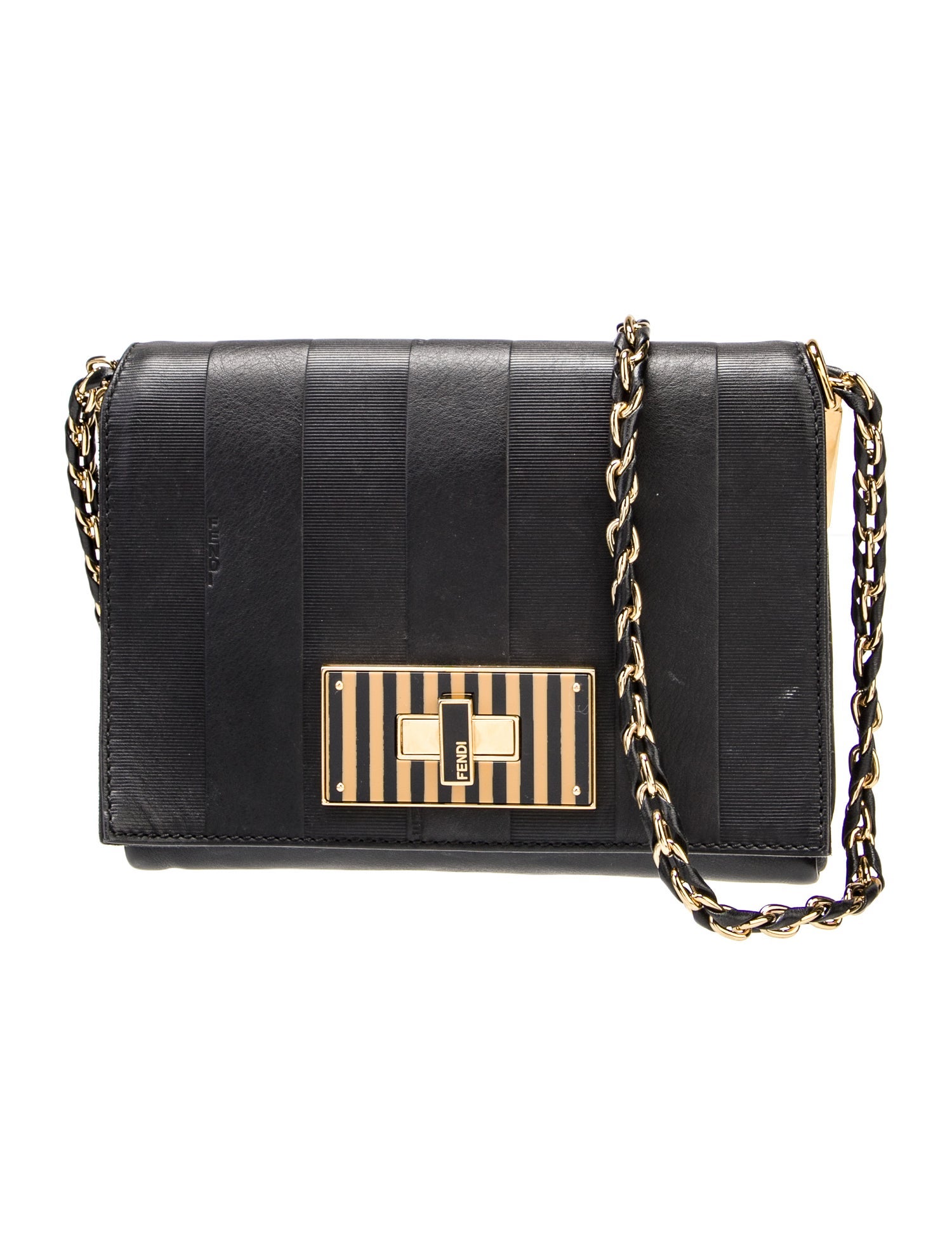 Fendi Leather Shoulder Bag - Black Shoulder Bags, Handbags - FEN369140 ...