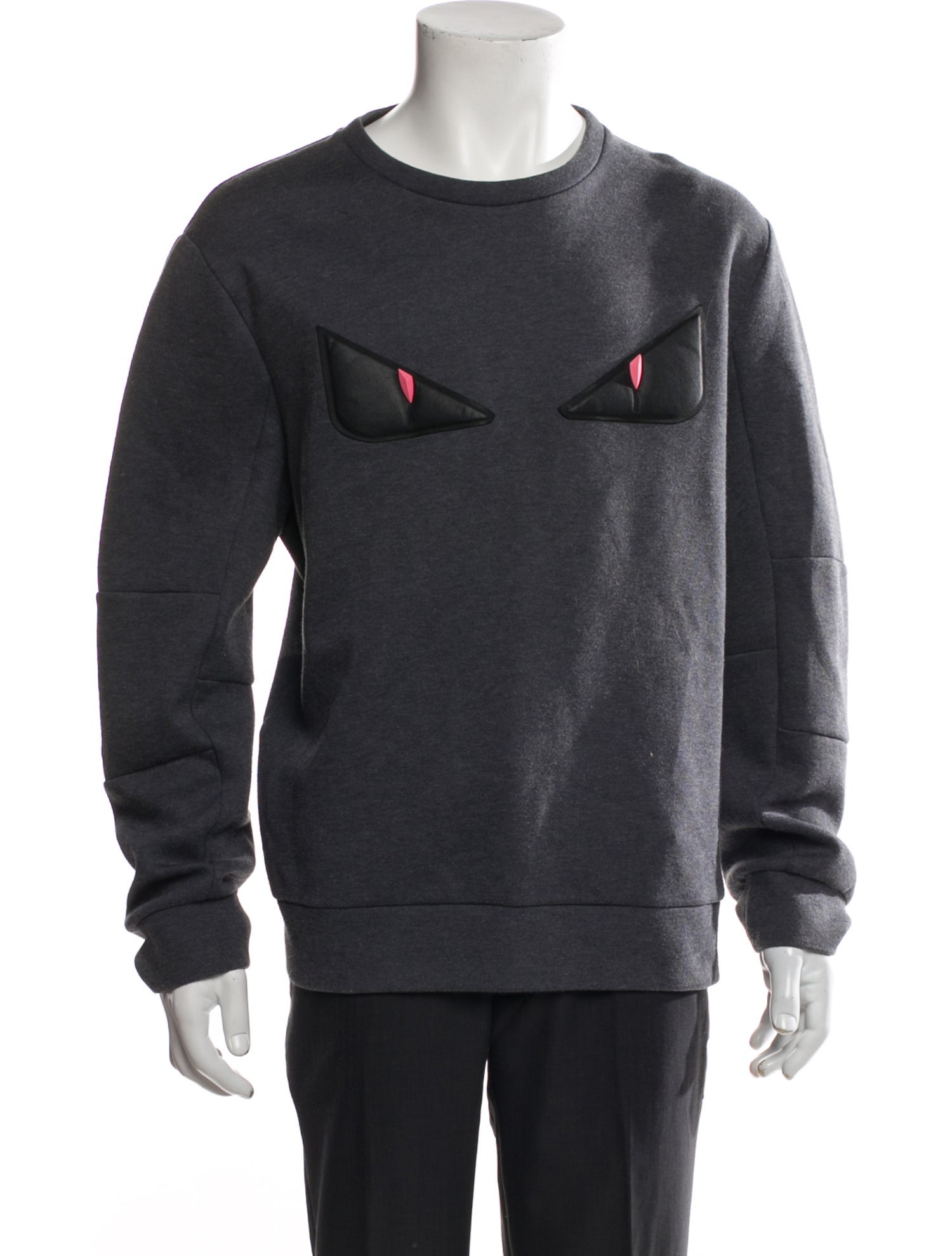 Fendi Crew Neck Long Sleeve Sweatshirt - Grey Sweatshirts & Hoodies ...