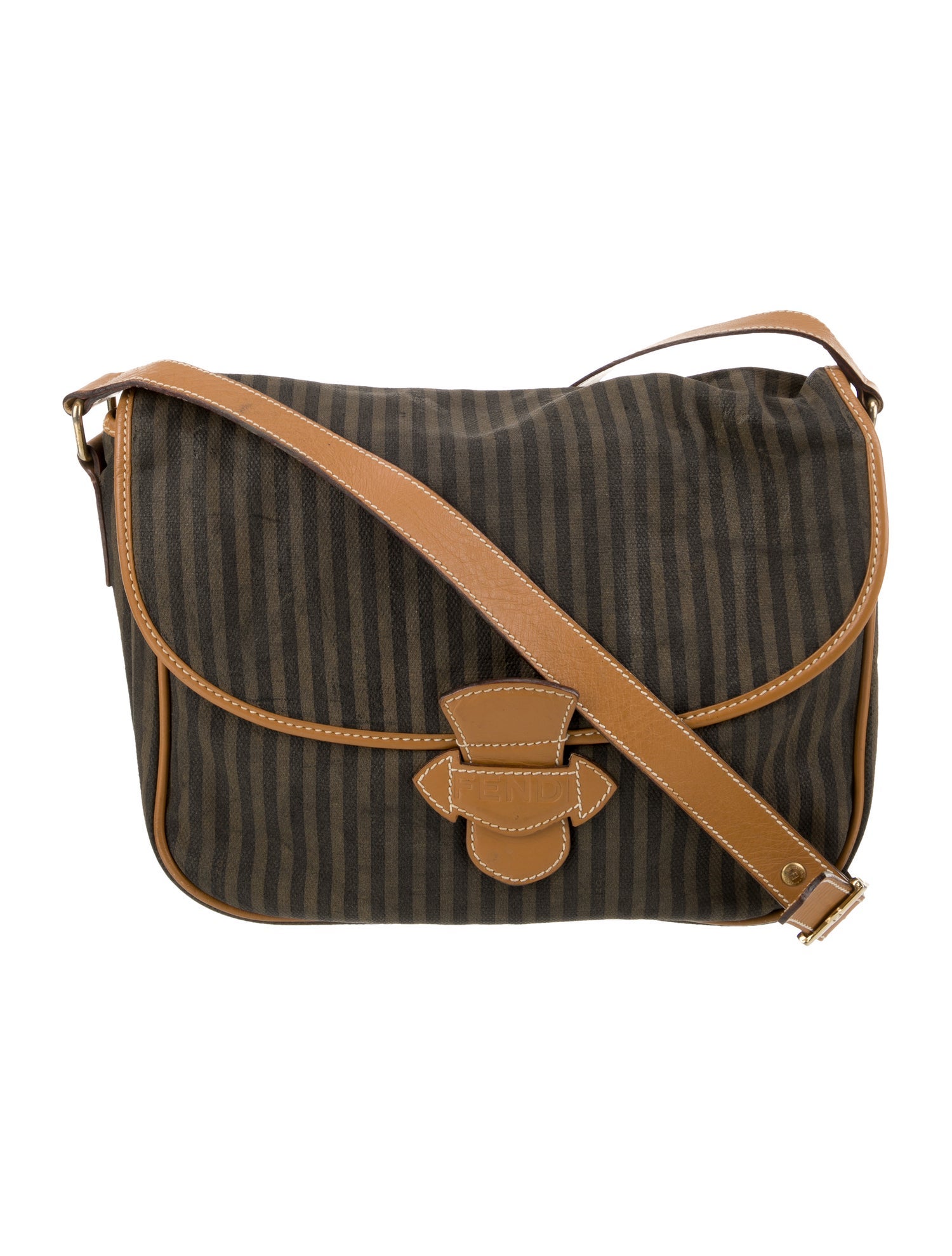 Fendi Pequin Vintage Vintage - Brown Crossbody Bags, Handbags ...