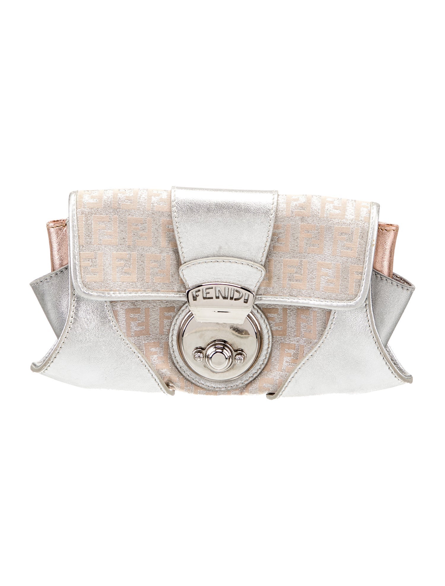 Fendi Zucca FF Clutch Vintage - Silver Clutches, Handbags - FEN369906 | The RealReal