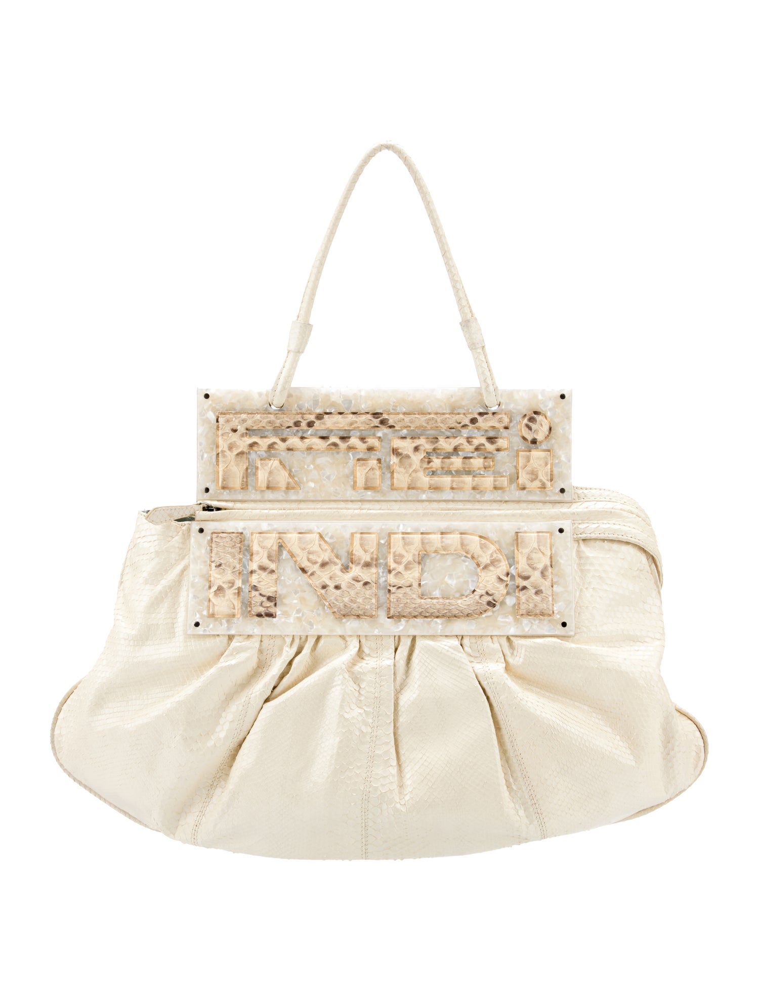 Fendi Snakeskin Evening Bag - Neutrals Hobos, Handbags - FEN370560 ...