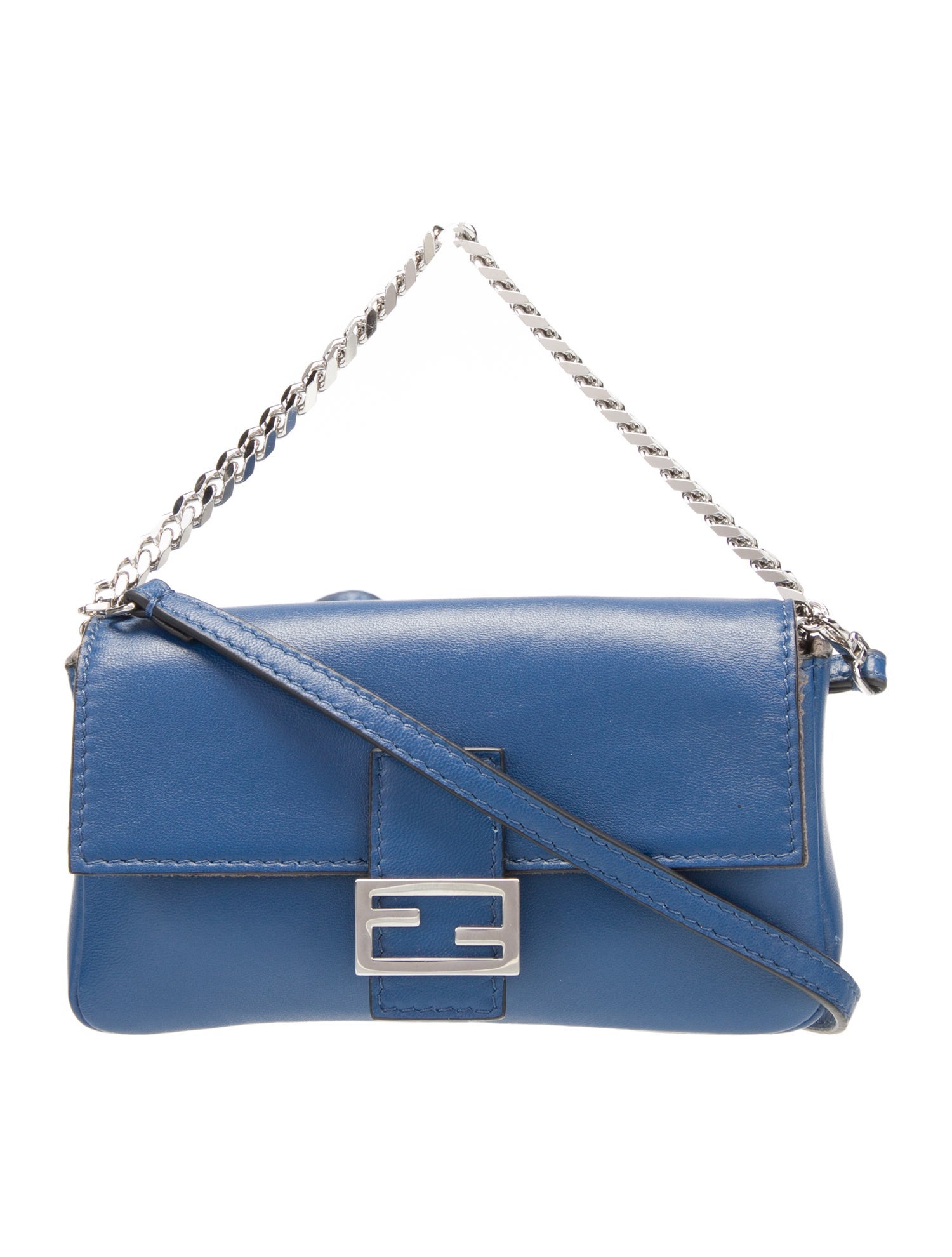Fendi Leather Baguette Micro - Blue Mini Bags, Handbags - FEN371140 ...
