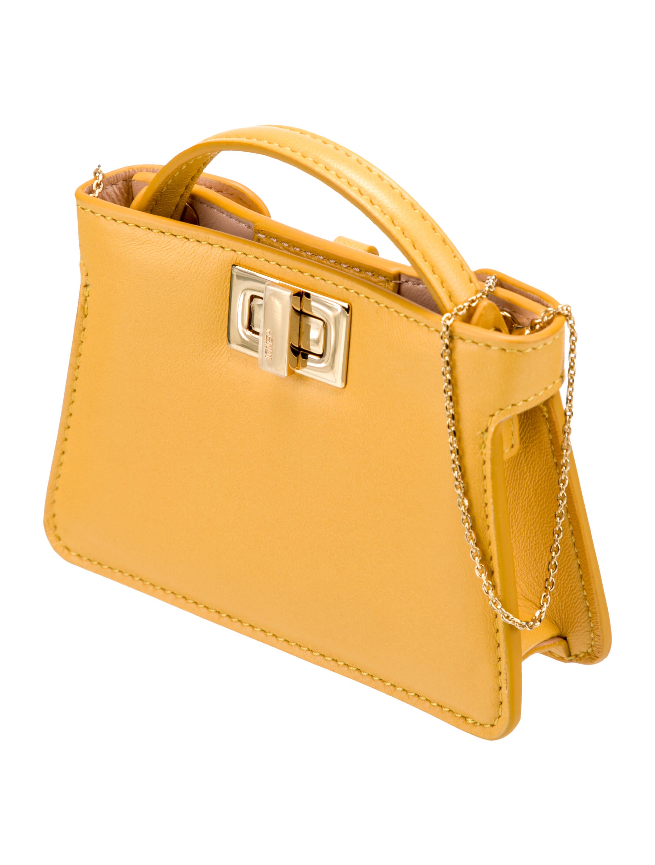 Fendi Leather Peekaboo Nano - Yellow Mini Bags, Handbags - FEN371532 ...