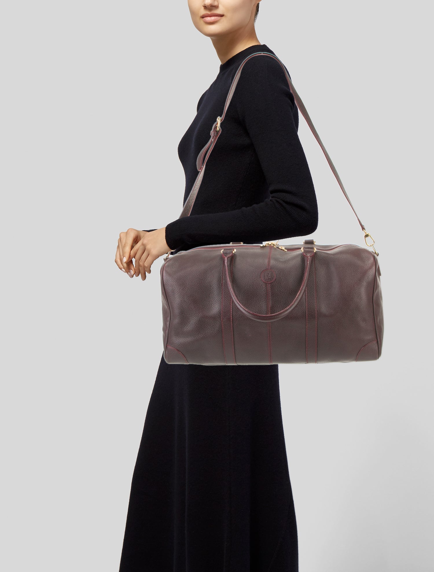 Fendi Leather Weekender Bag Vintage - Burgundy Luggage and Travel ...