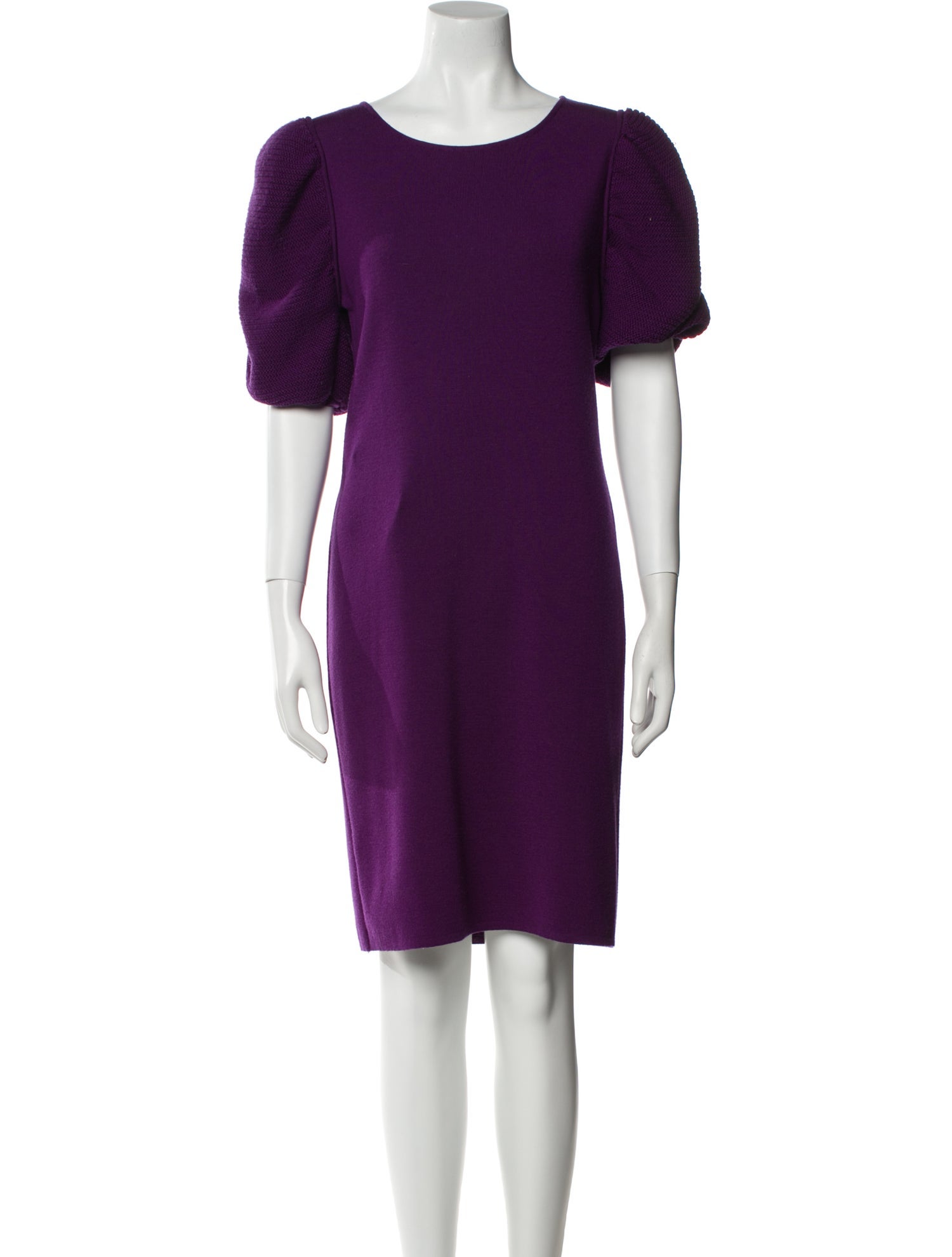 Fendi Merino Wool Knee-Length Dress - Purple Dresses, Clothing ...