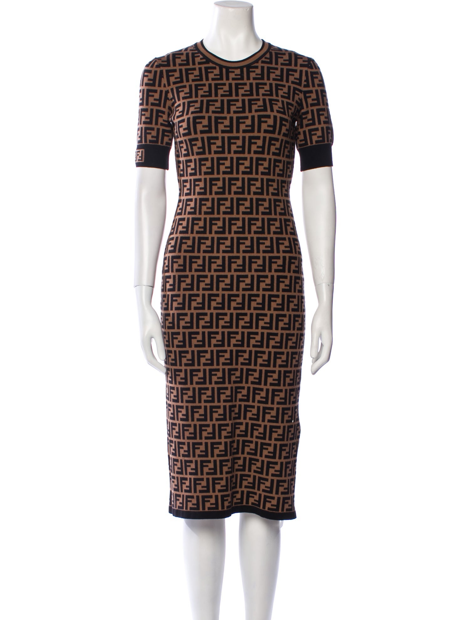 Fendi Printed Midi Length Dress - Black Dresses, Clothing - FEN373002 ...