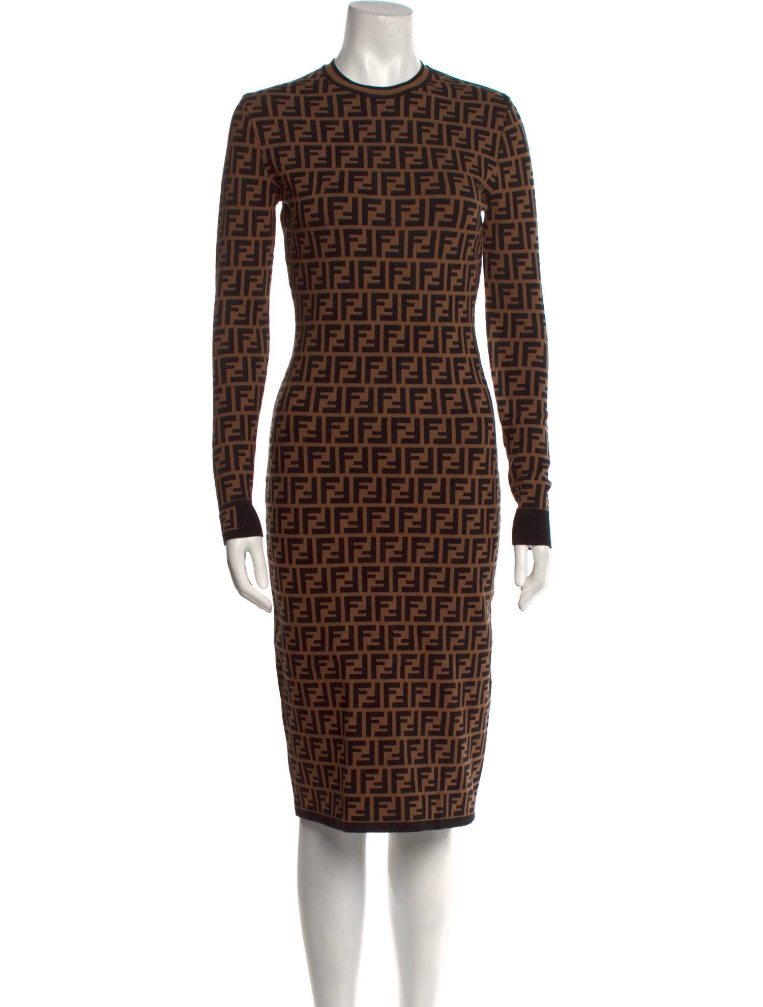 Fendi Printed Midi Length Dress - Neutrals Dresses, Clothing ...