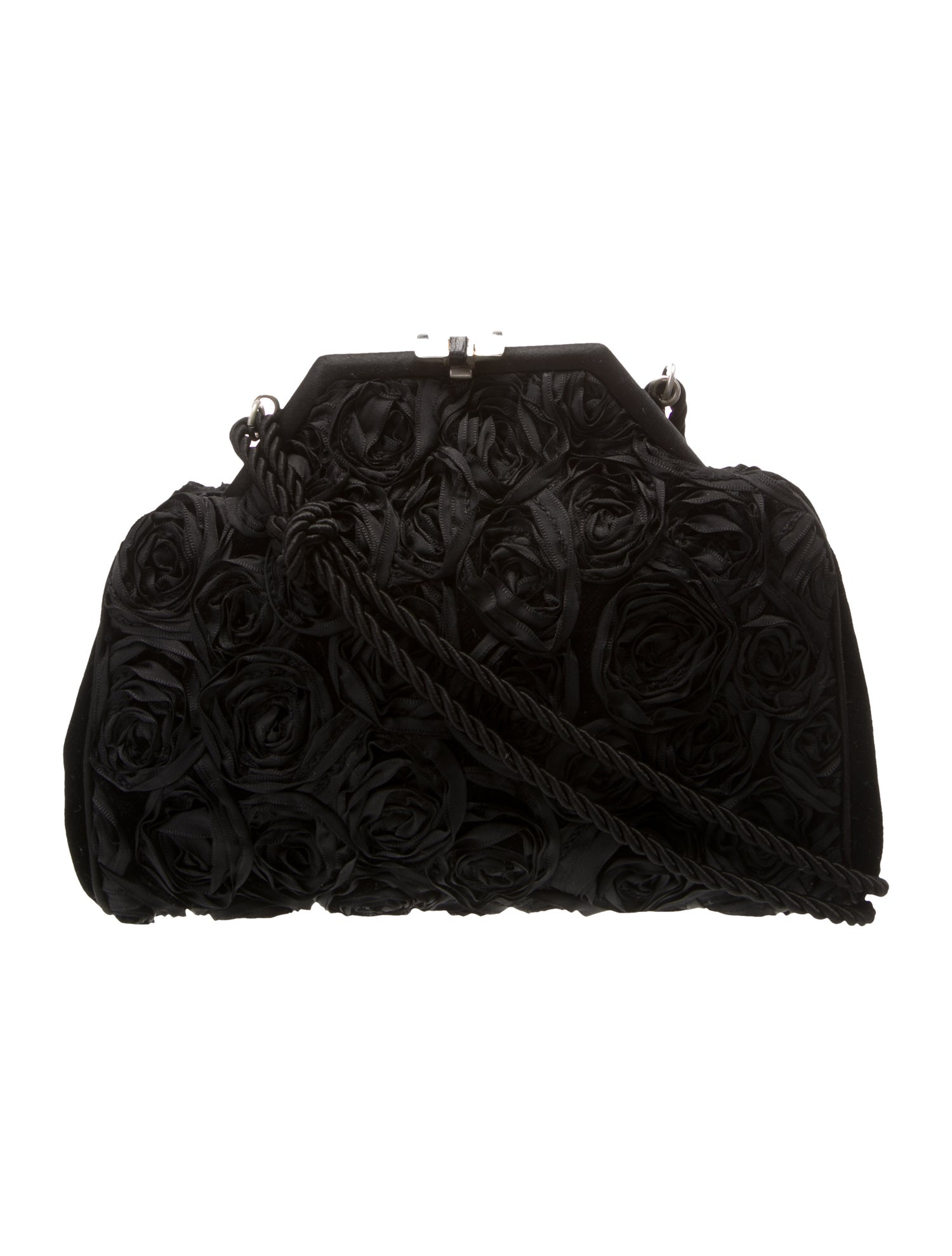 Fendi Satin Evening Bag Vintage - Black Evening Bags, Handbags ...
