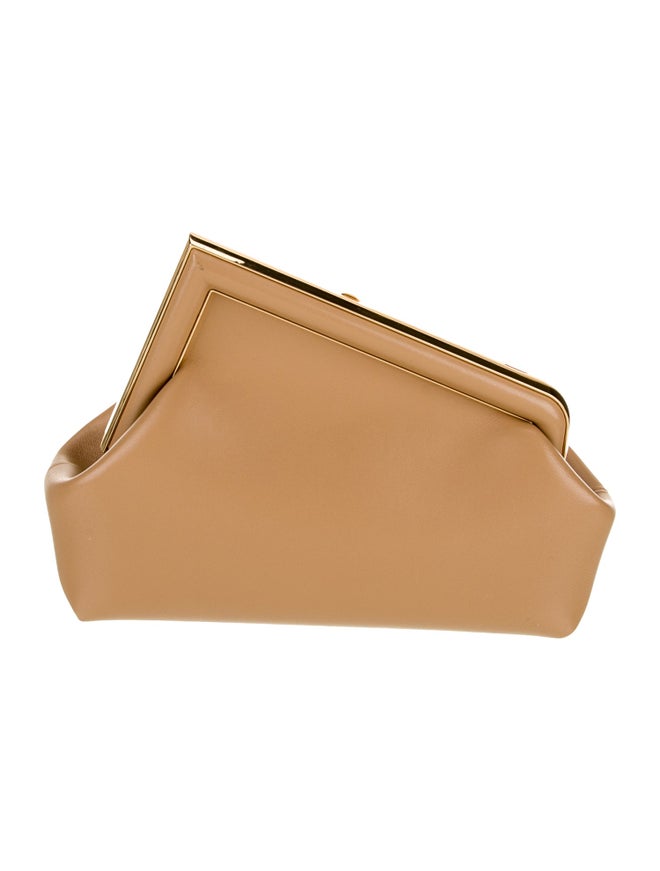 Stuart Weitzman Leather Clutch - Gold Clutches, Handbags - WSU344305 ...