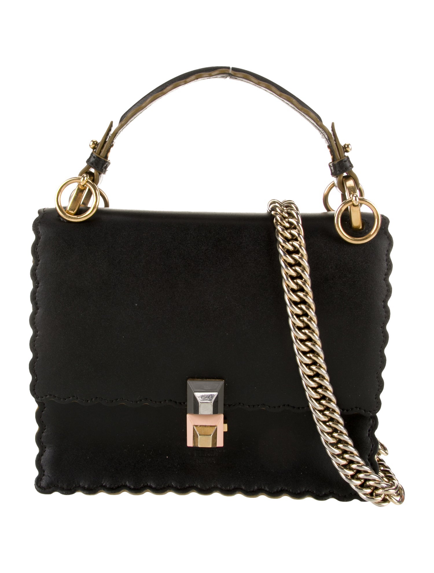 Fendi Chain-Link Kan I - Black Handle Bags, Handbags - FEN379705 | The ...
