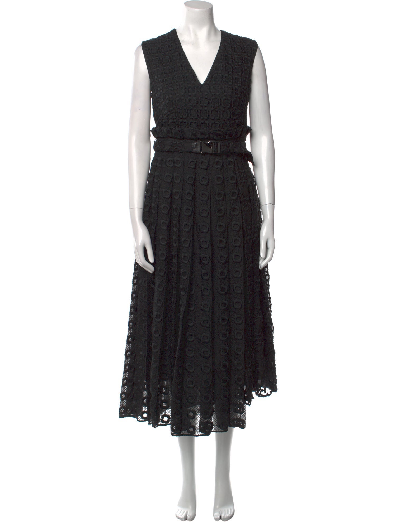 Fendi Lace Pattern Midi Length Dress - Black Dresses, Clothing ...
