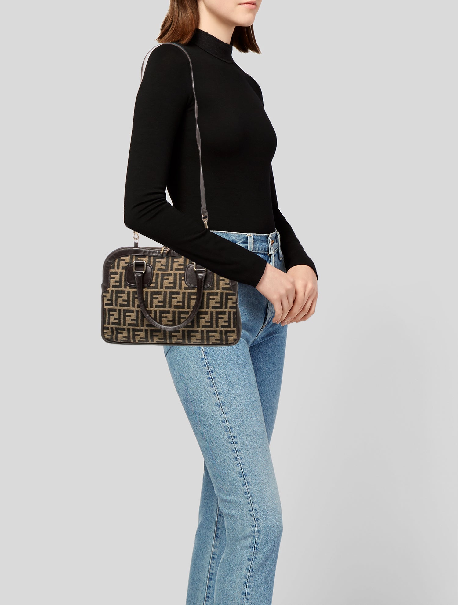 Fendi Zucca FF Top Handle Bag Vintage - Brown Handle Bags, Handbags ...