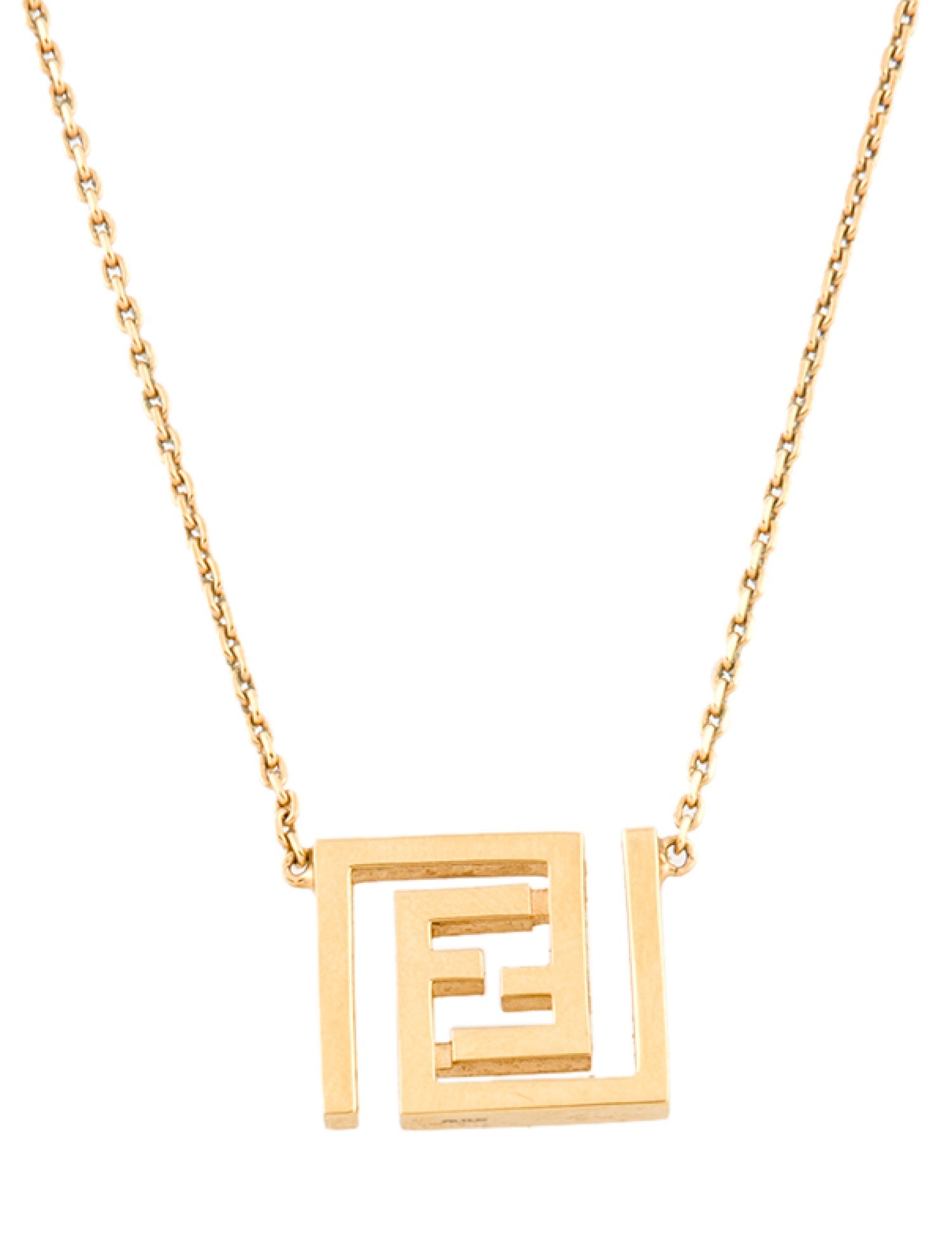 Fendi Fendi X Versace Fendace Logo Pendant Necklace - Gold-Tone Metal ...