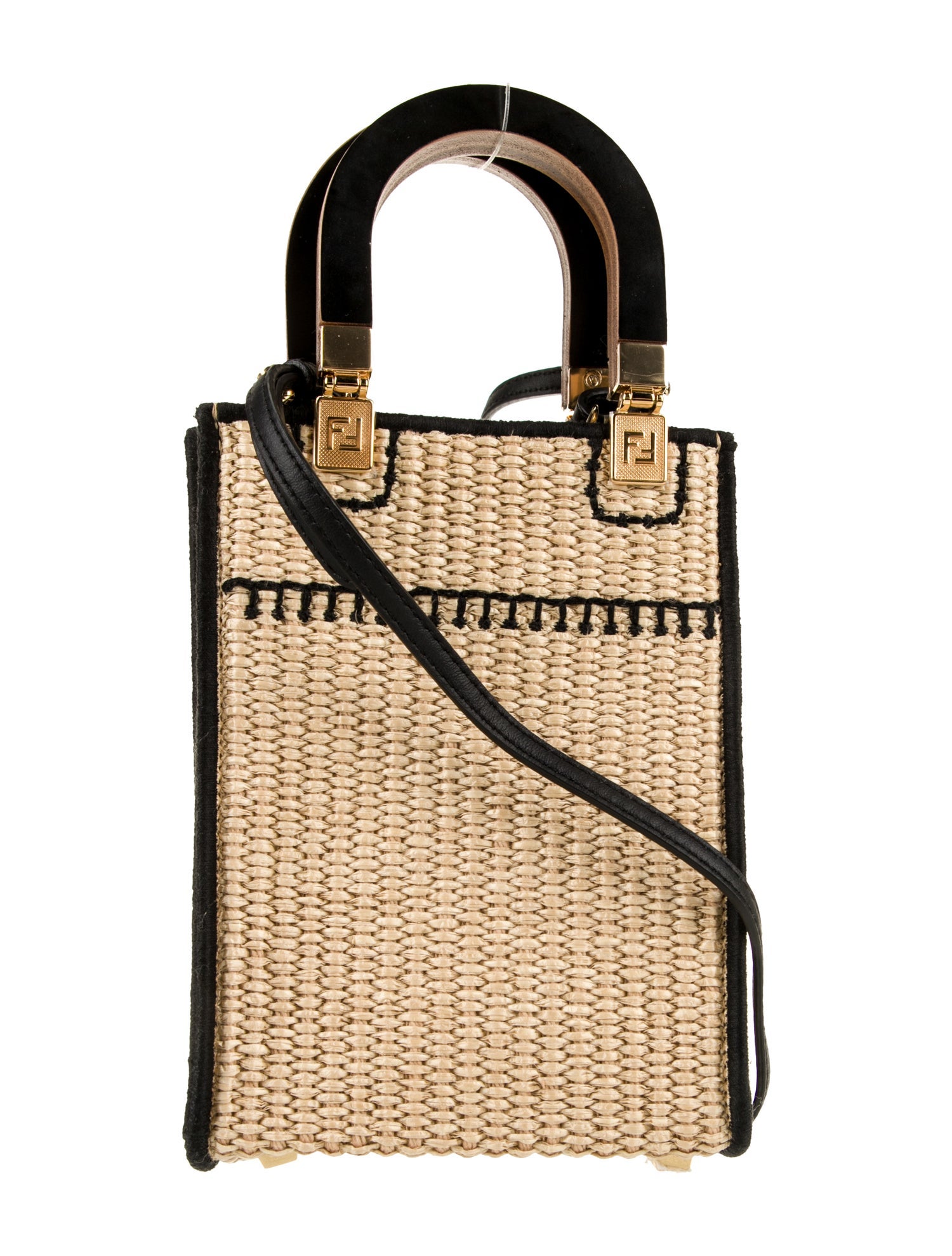 Fendi Raffia Sunshine Mini - Neutrals Handle Bags, Handbags - FEN385151 ...