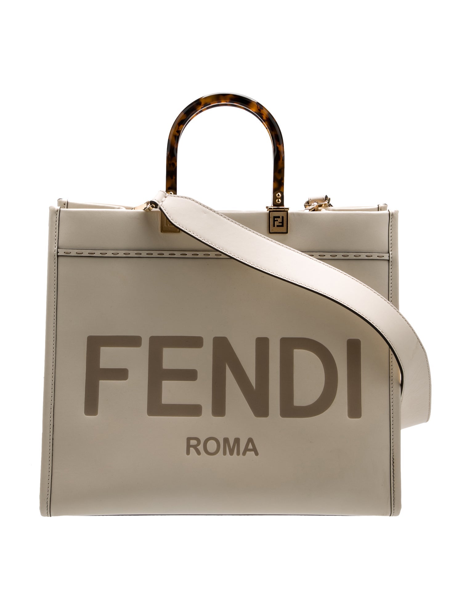Fendi Leather Top Handle Bag - Neutrals Totes, Handbags - FEN394945 ...