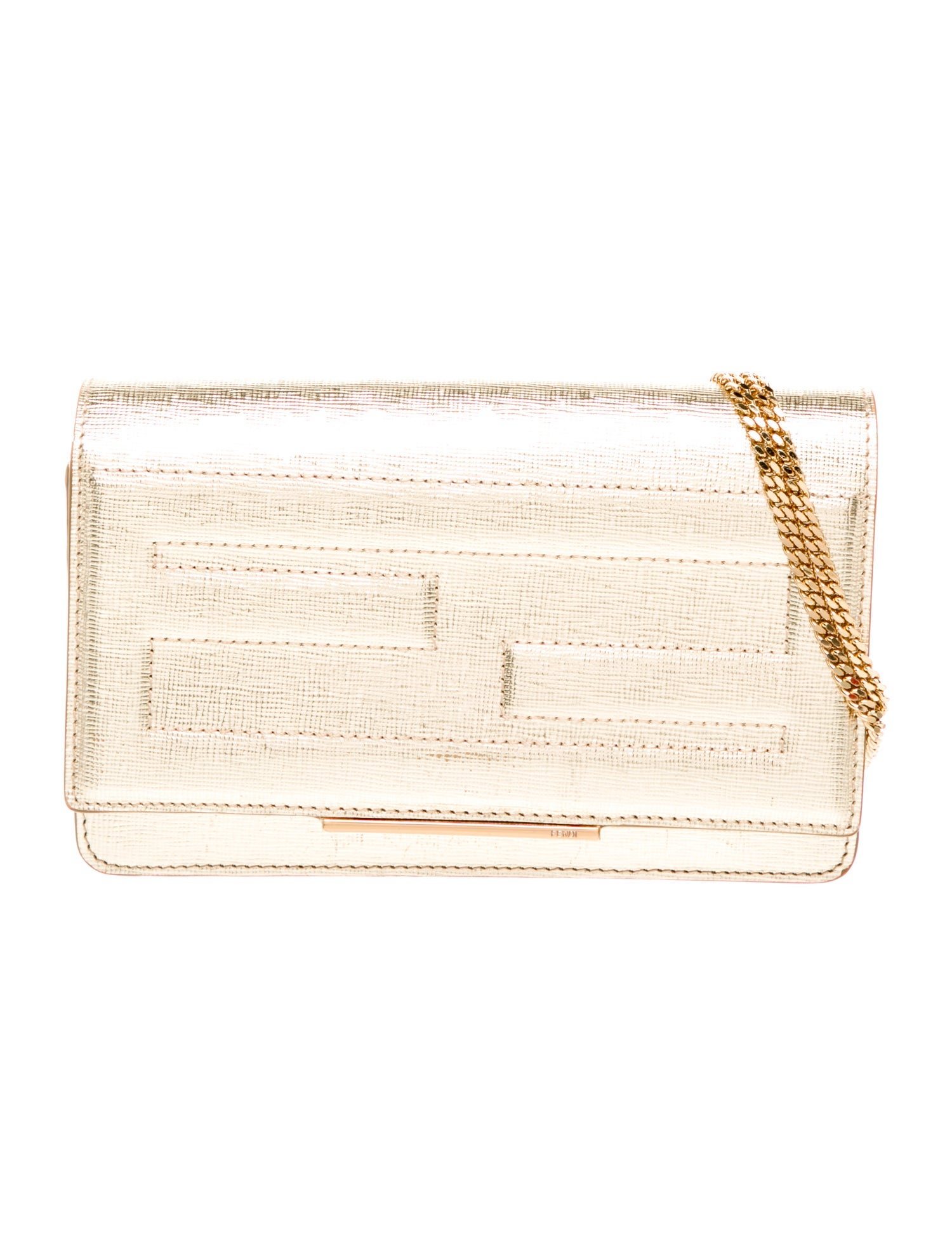 Fendi Saffiano Leather Evening Bag - Neutrals Crossbody Bags, Handbags ...
