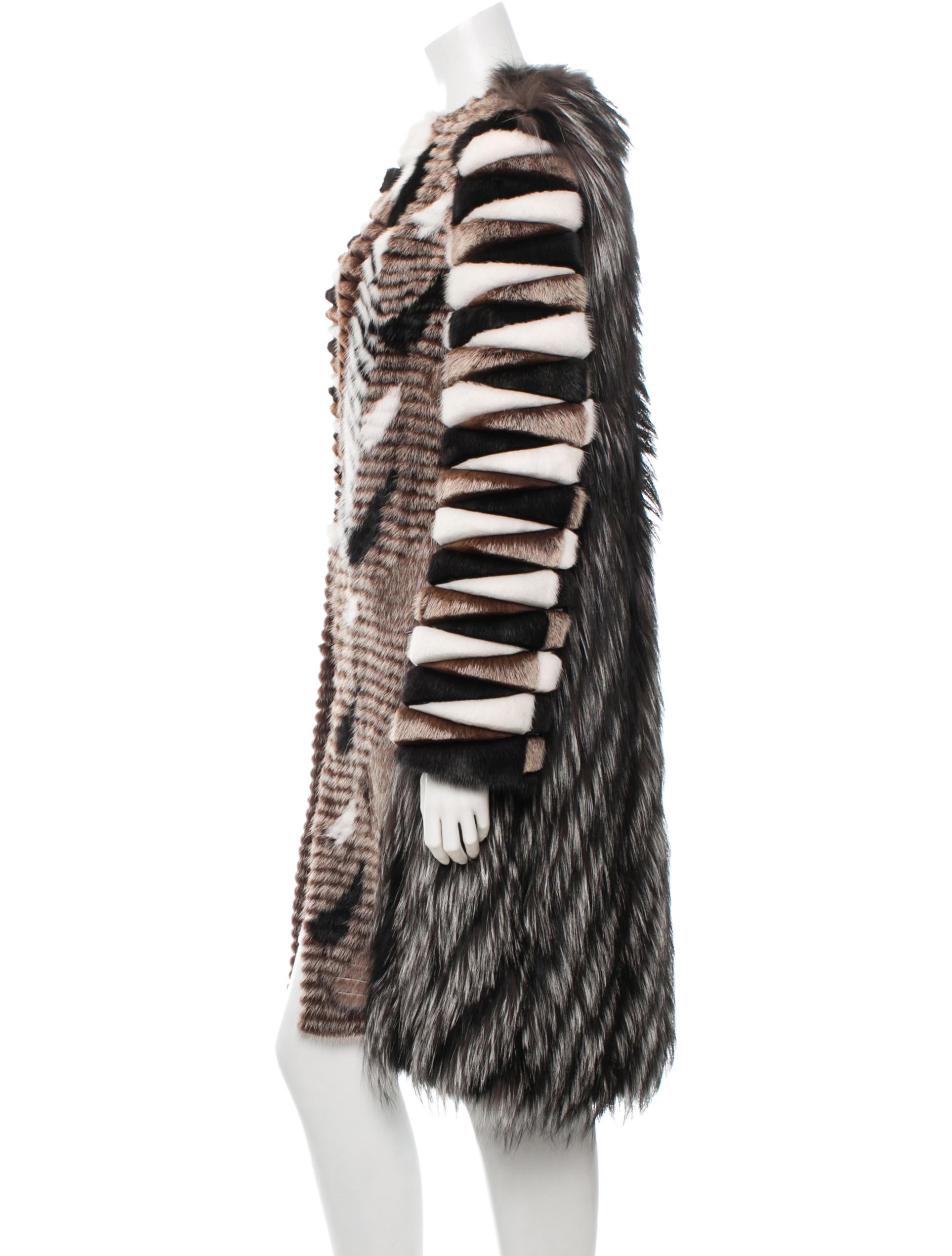Fendi Fur Long Coat w/ Tags - Black Coats, Clothing - FEN39641 | The ...