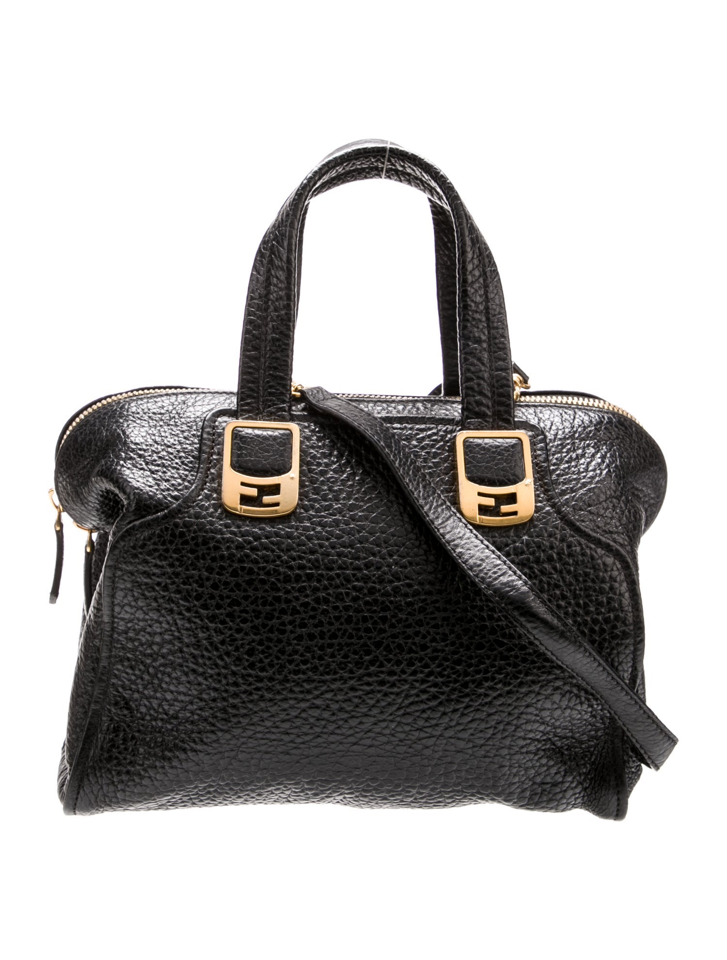 Fendi Leather Top Handle Bag - Black Handle Bags, Handbags - FEN402157 ...