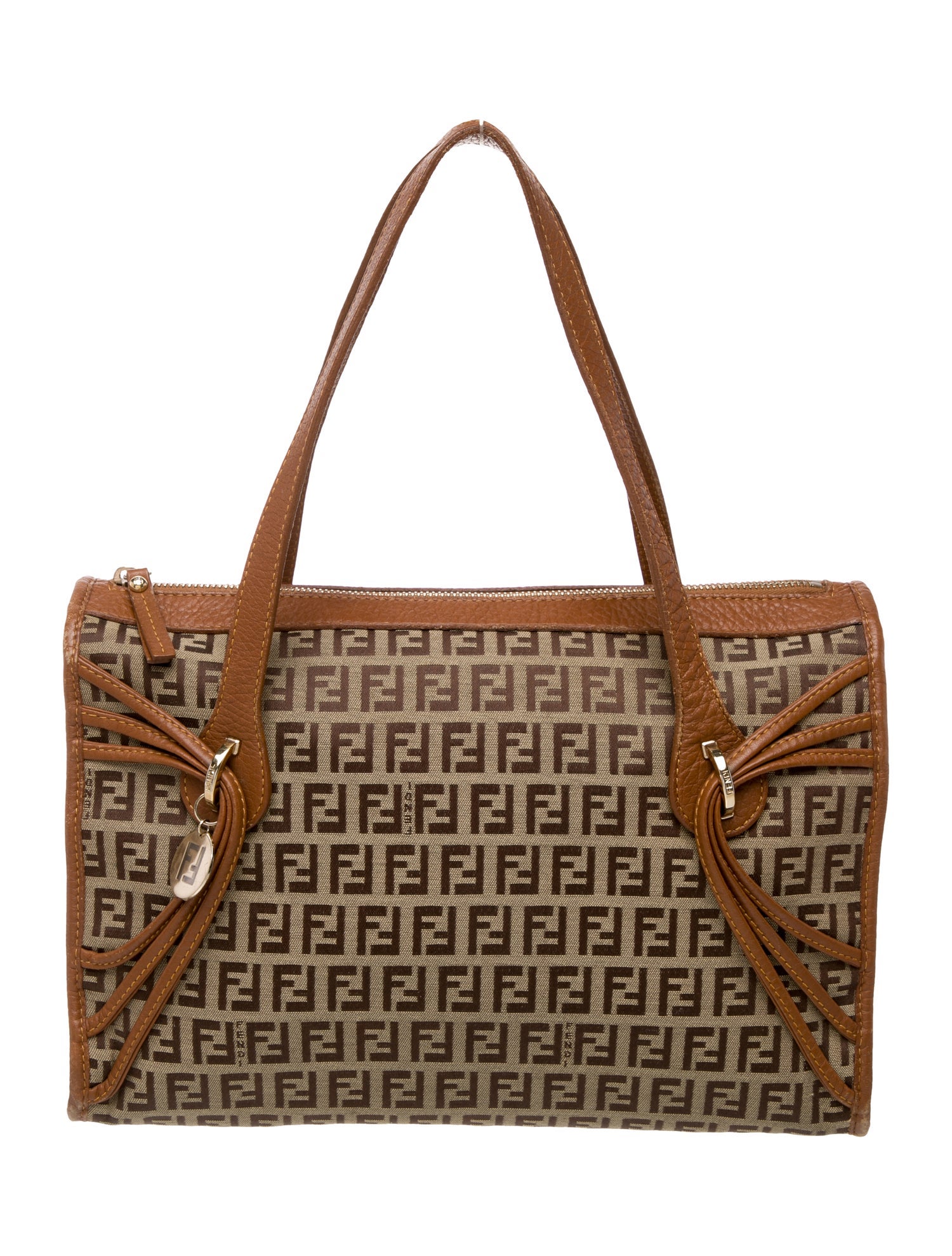 Fendi Zucchino FF Top Handle Bag Vintage - Brown Handle Bags, Handbags ...