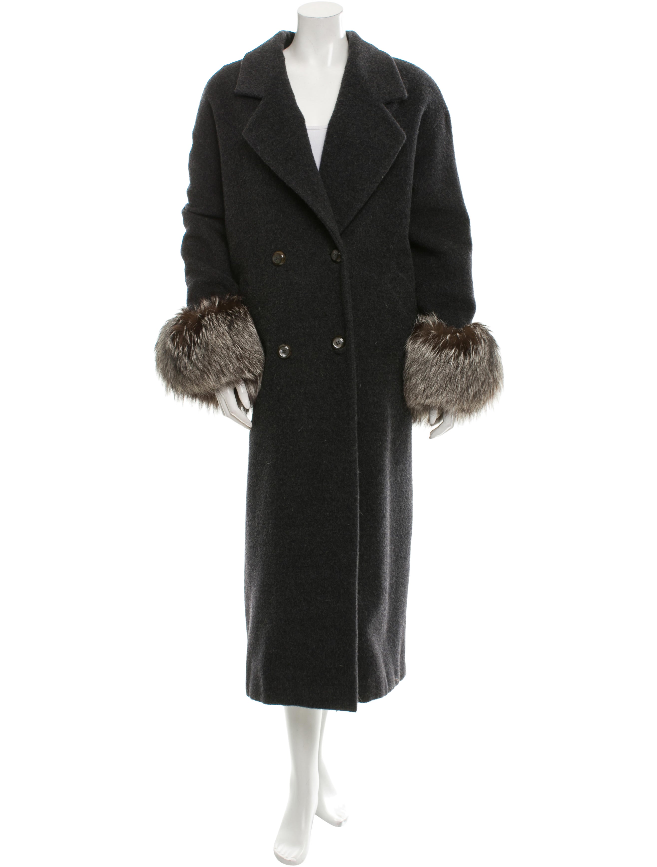 Fendi Fox Fur-Trimmed Wool Coat - Clothing - FEN45851 | The RealReal