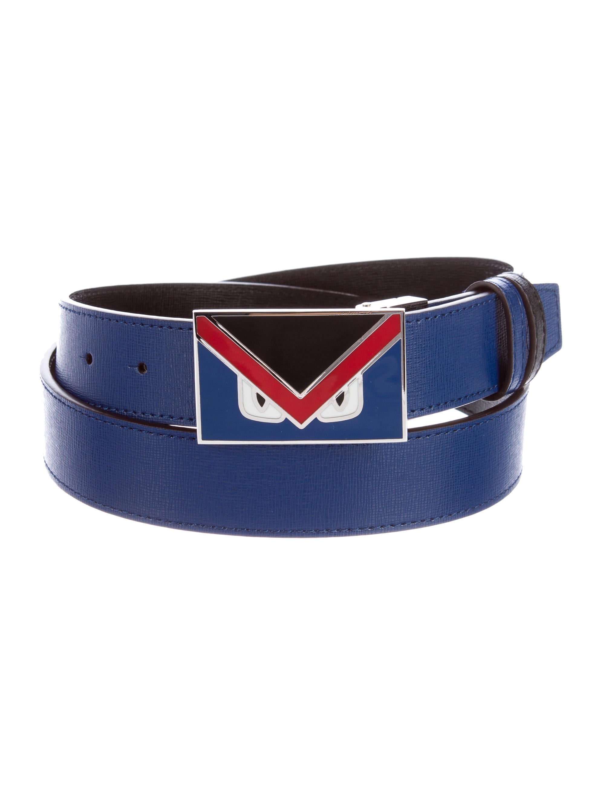 Fendi Monster Reversible Saffiano Belt - Black Belts, Accessories ...