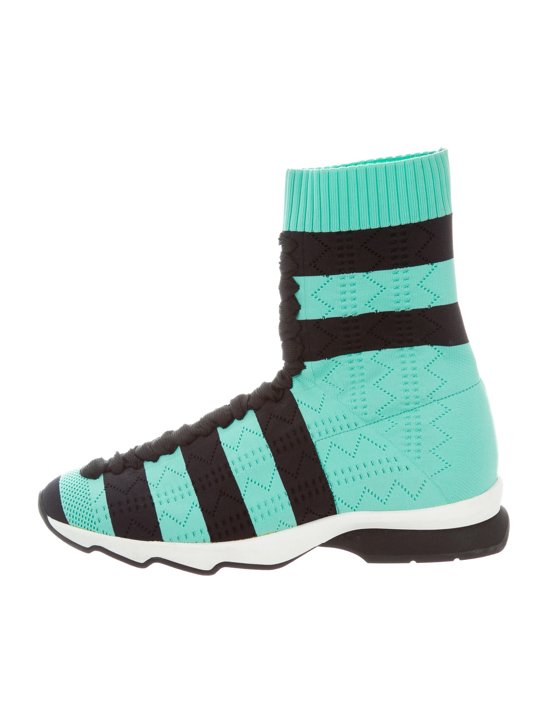 Fendi 2017 Striped Sock Sneakers - Shoes - FEN61385 | The RealReal