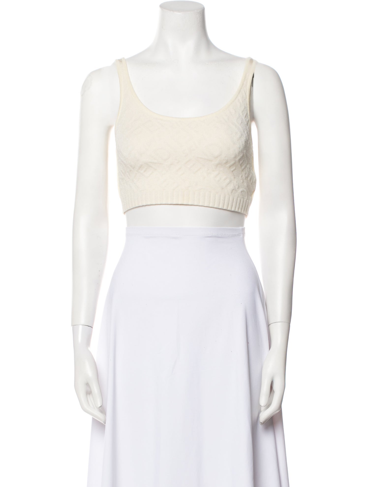 Fendi x Skims Scoop Neck Sleeveless Crop Top - Neutrals Tops, Clothing ...