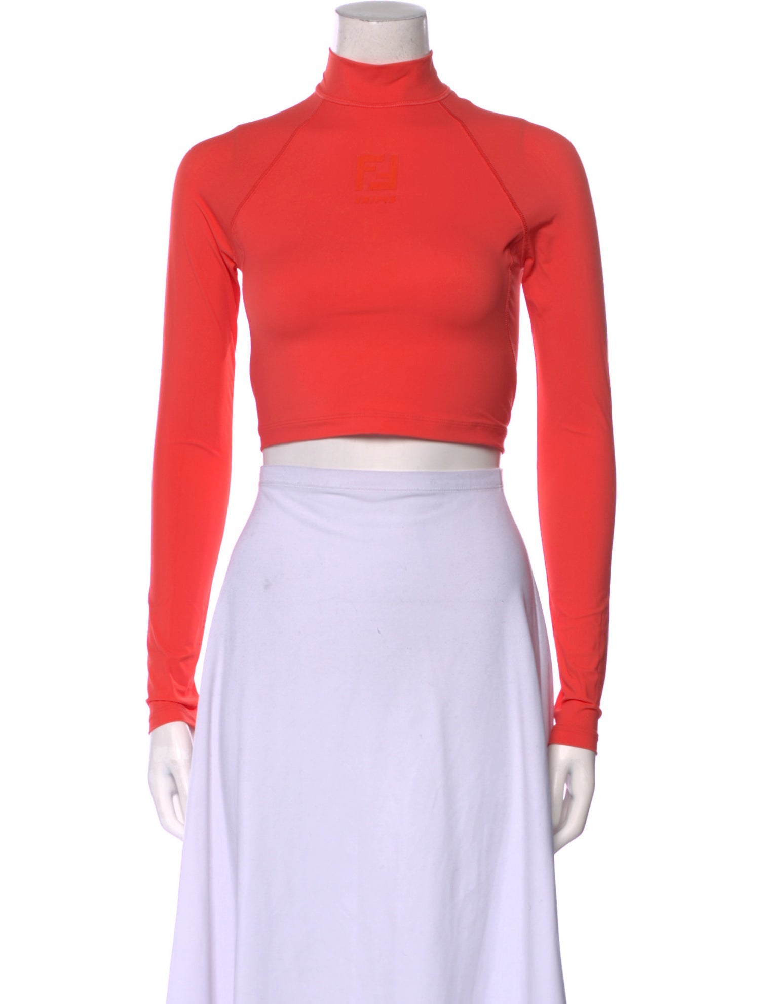 Fendi x Skims Mock Neck Long Sleeve Crop Top w/ Tags - Pink Tops ...
