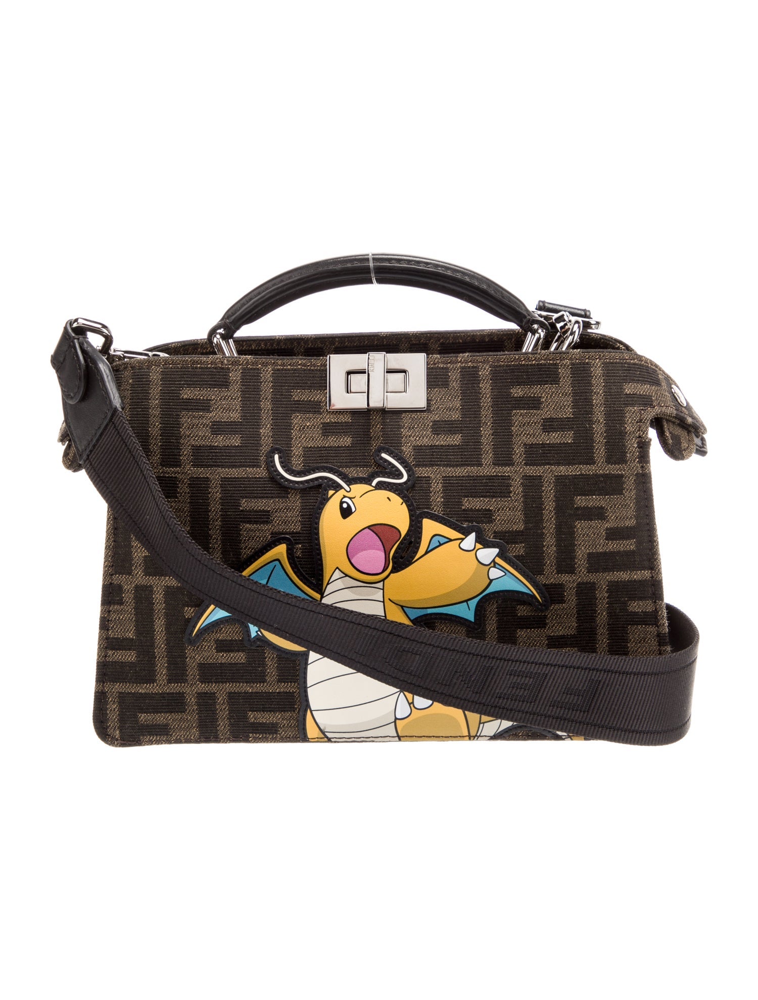 Fendi x Fragment x Pokemon Canvas Top Handle Bag - Brown Handle Bags ...