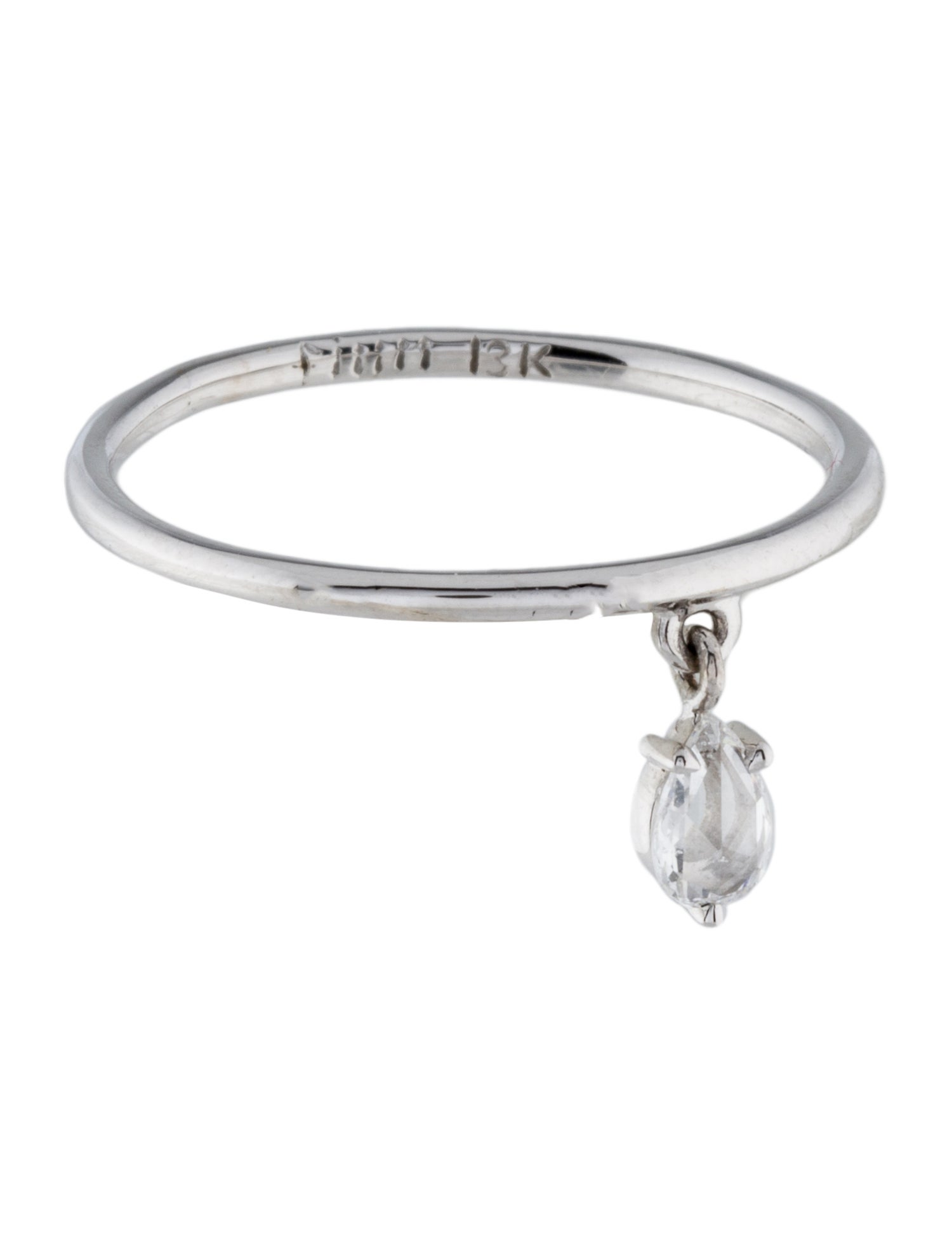 Finn 18K Rose Cut Diamond Charm Ring - Rhodium-Plated 18K White Gold Cocktail Ring, Rings ...