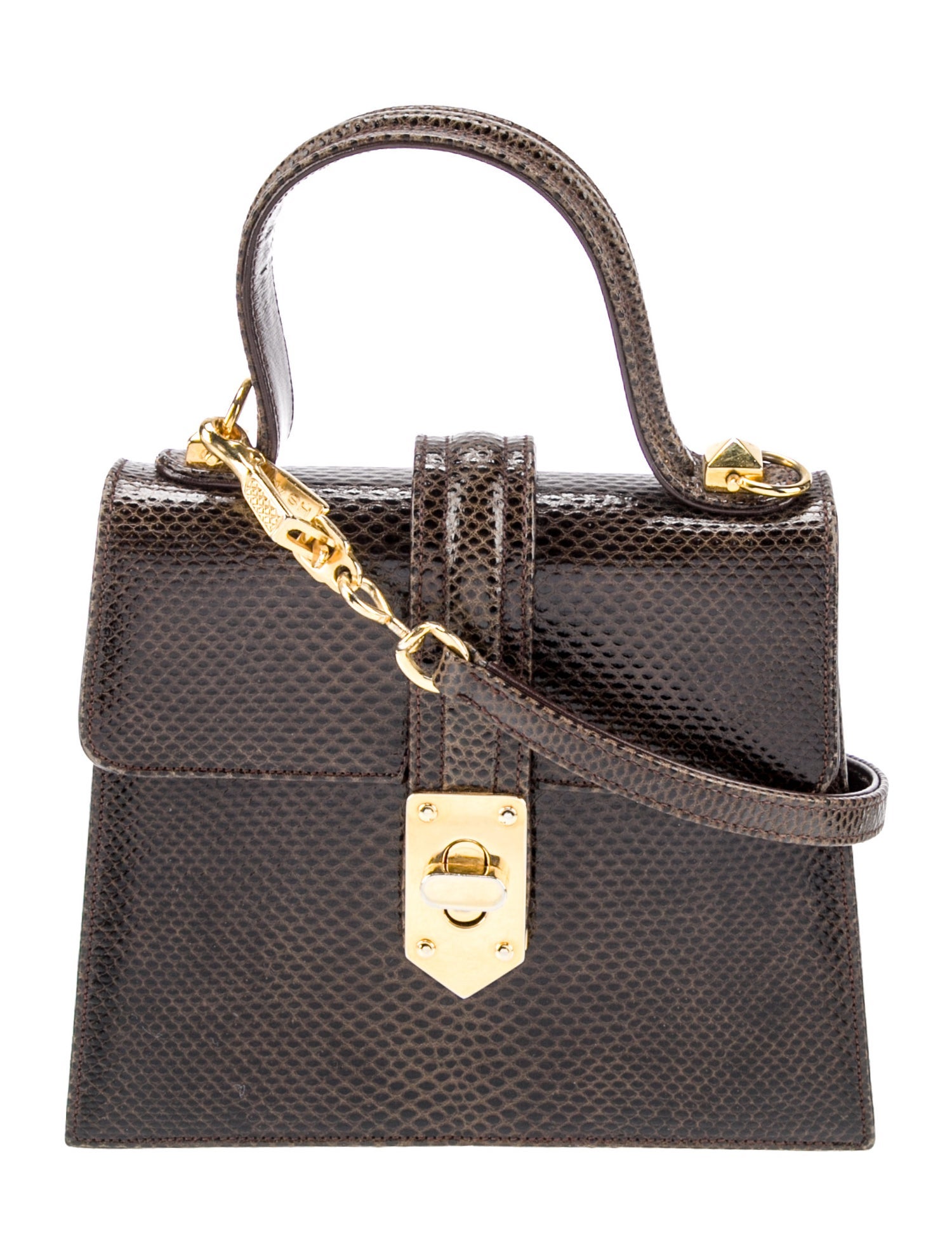 Finesse La Model Lizard Handle Bag - Brown Handle Bags, Handbags ...